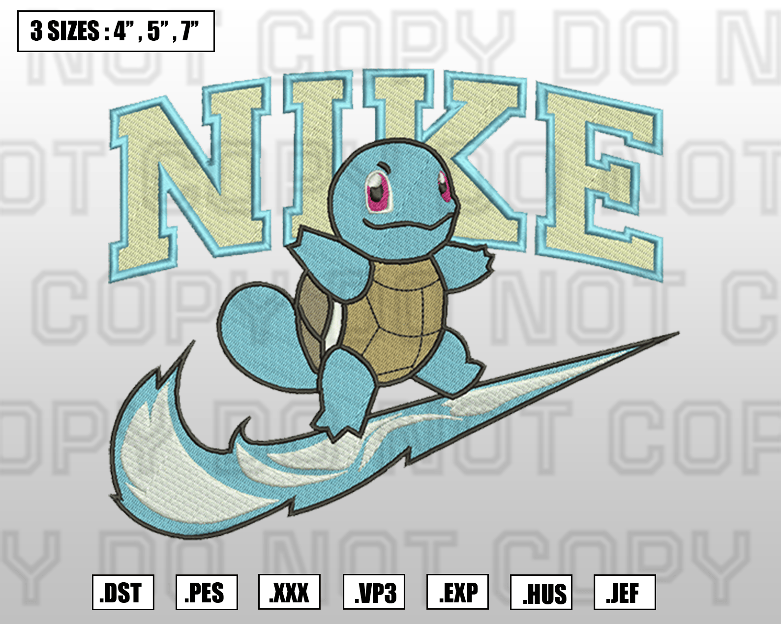Nike Squirtle Embroidery Designs, Pokemon Embroidery Design, Machine ...