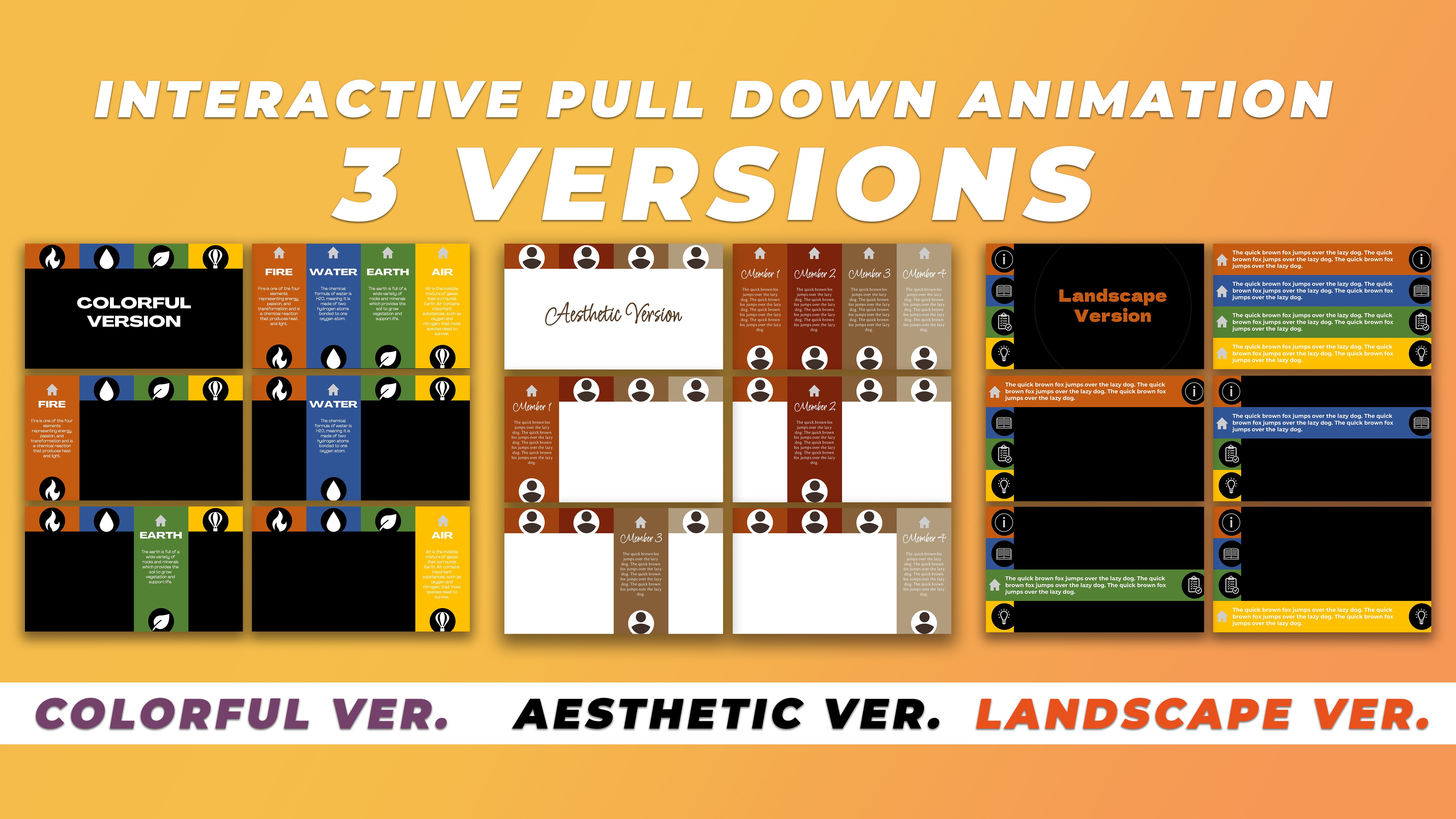 Interactive Pull Down Morph PPT Template (3 VERSIONS) by Gemo Edits ...