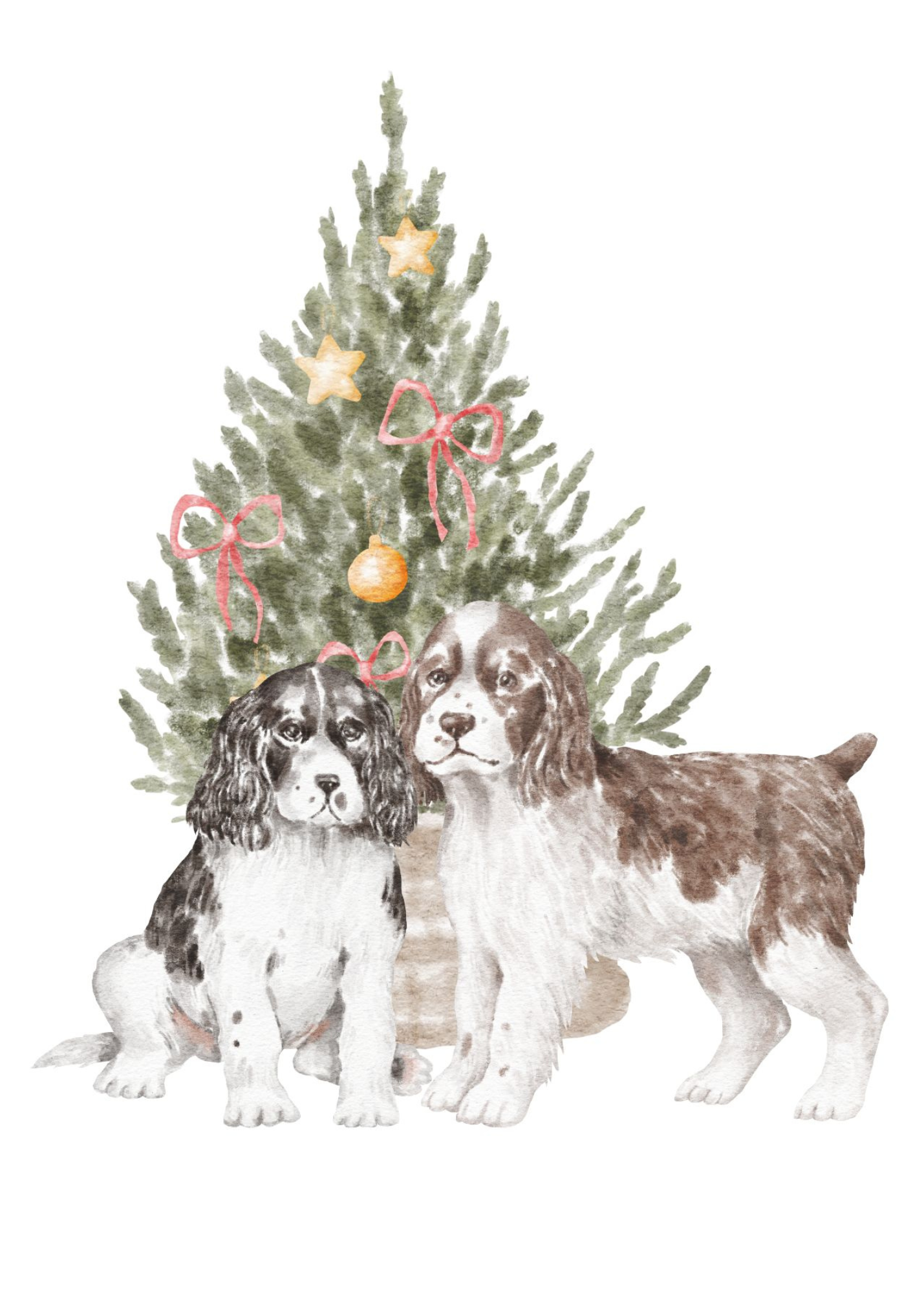 ENGLISH SPRINGER SPANIEL Puppies: Printable Christmas Card - Payhip