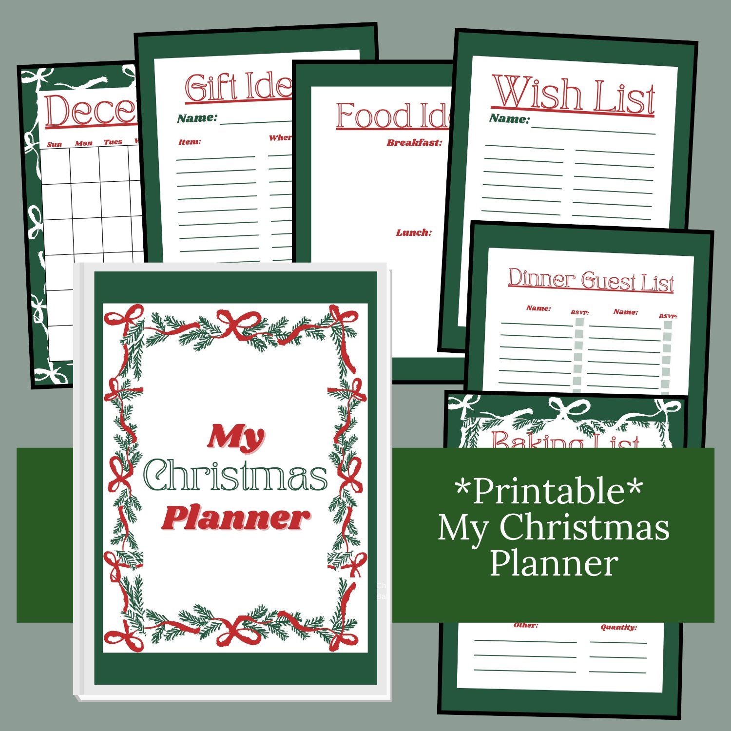 My Christmas Planner | Printable Christmas Organizer | Complete Holiday ...