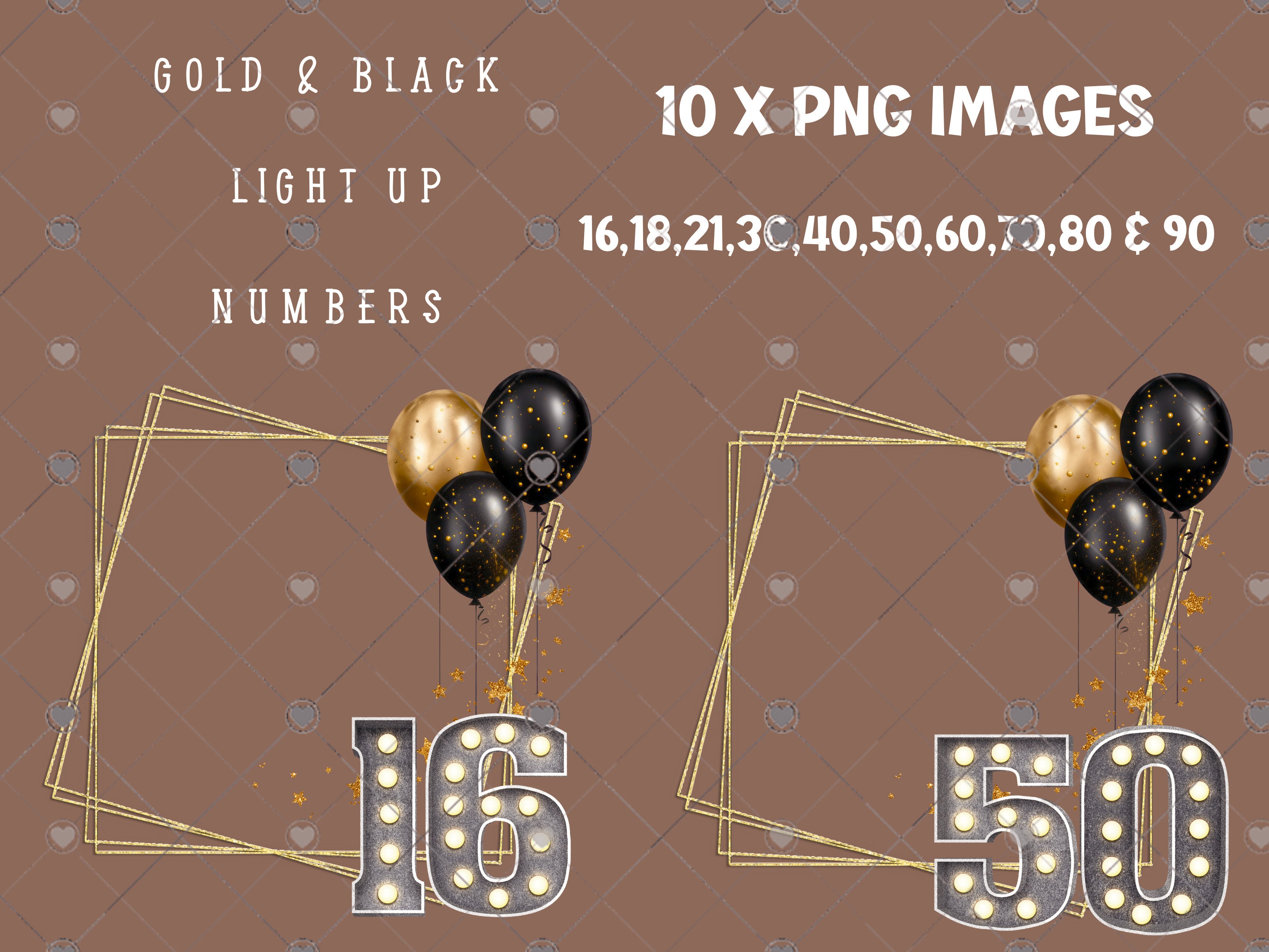 Gold & Black Light up Numbers - Payhip