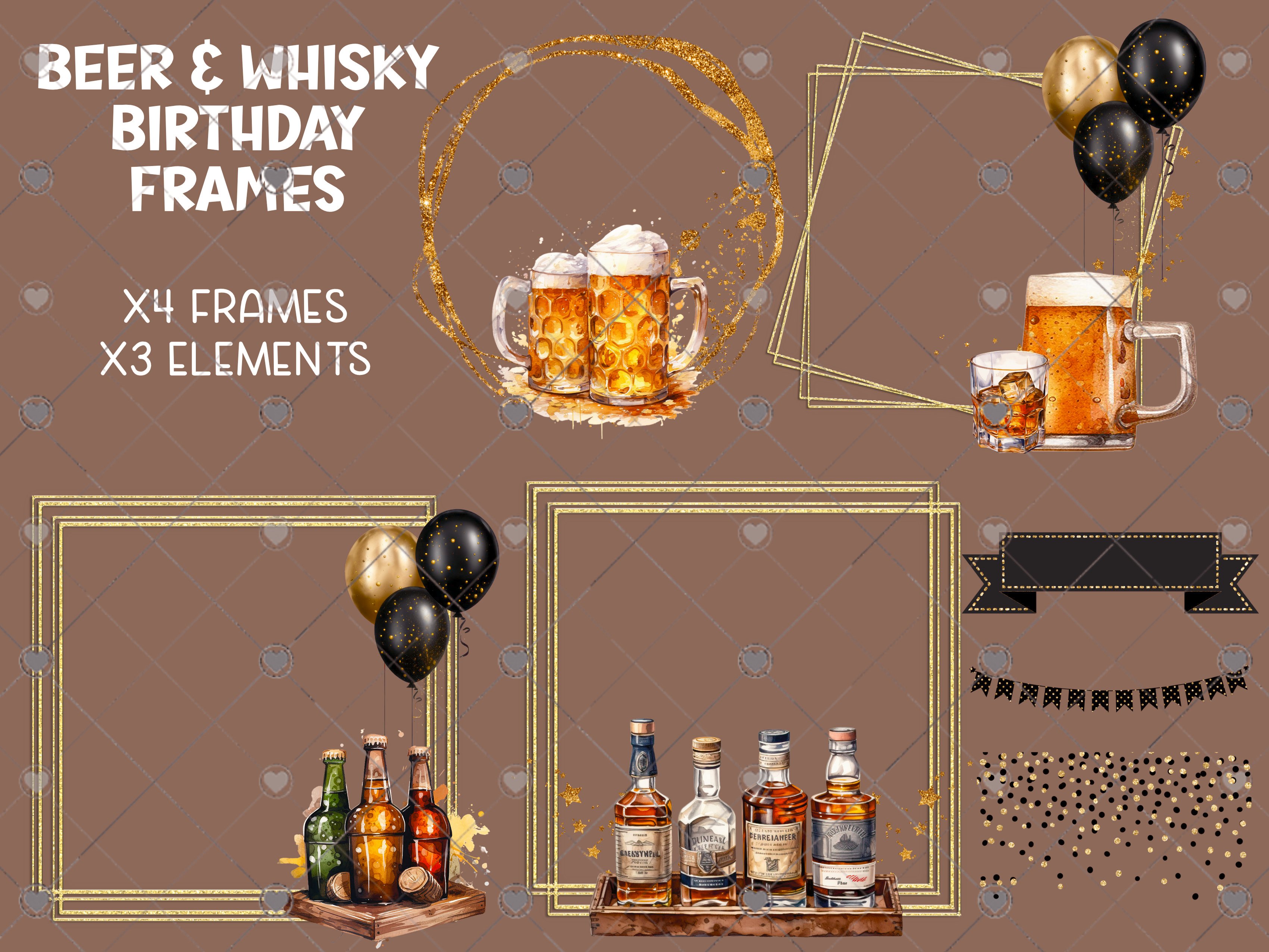 Beer & Whisky Birthday Frames - Payhip