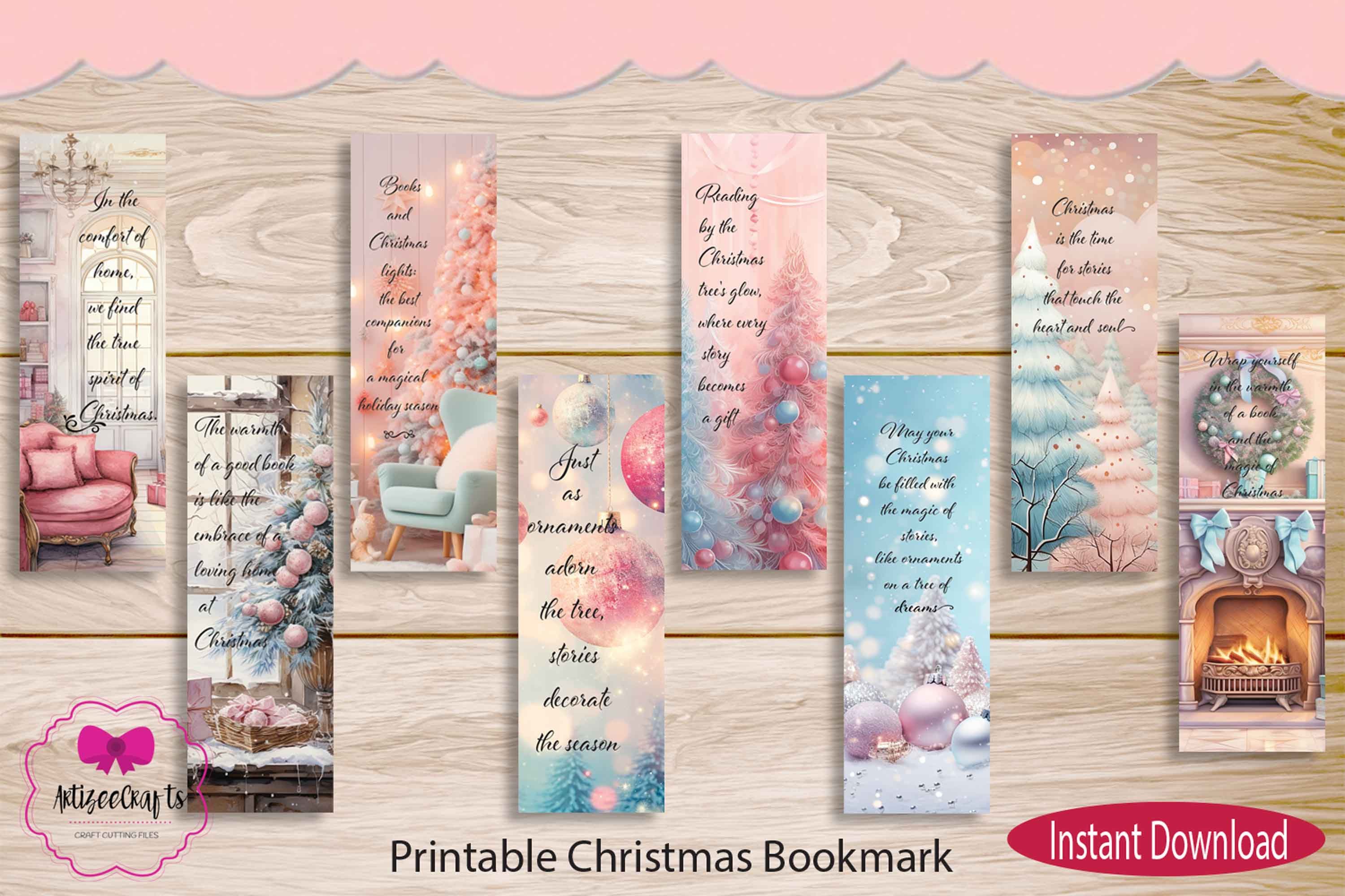 Printable Christmas Bookmark Quotes Digital Download - Payhip