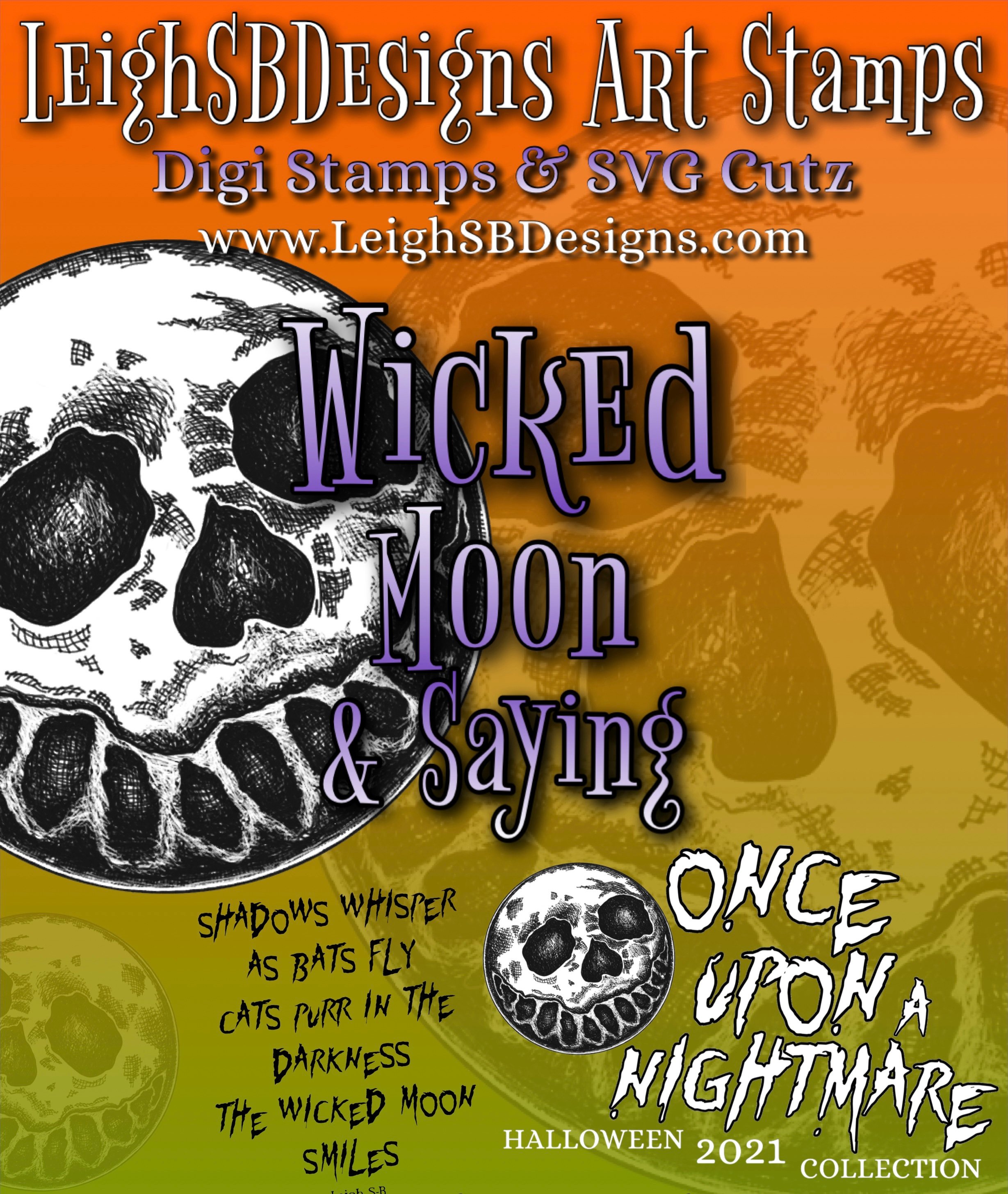 Wicked Moon & Poem Set - Digi Stamps - Once Upon a Nightmare Halloween ...
