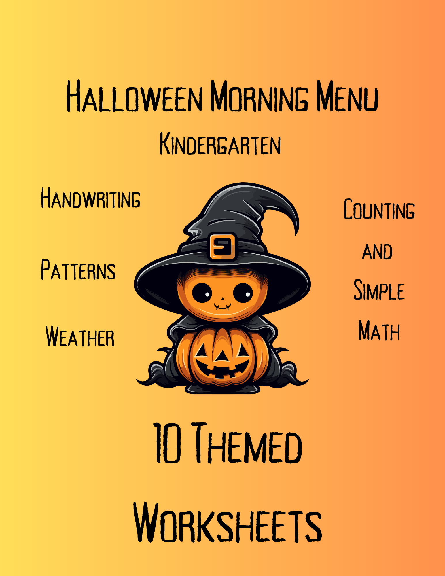 Kindergarten Morning Menu - Halloween Themed 10 pages - Payhip
