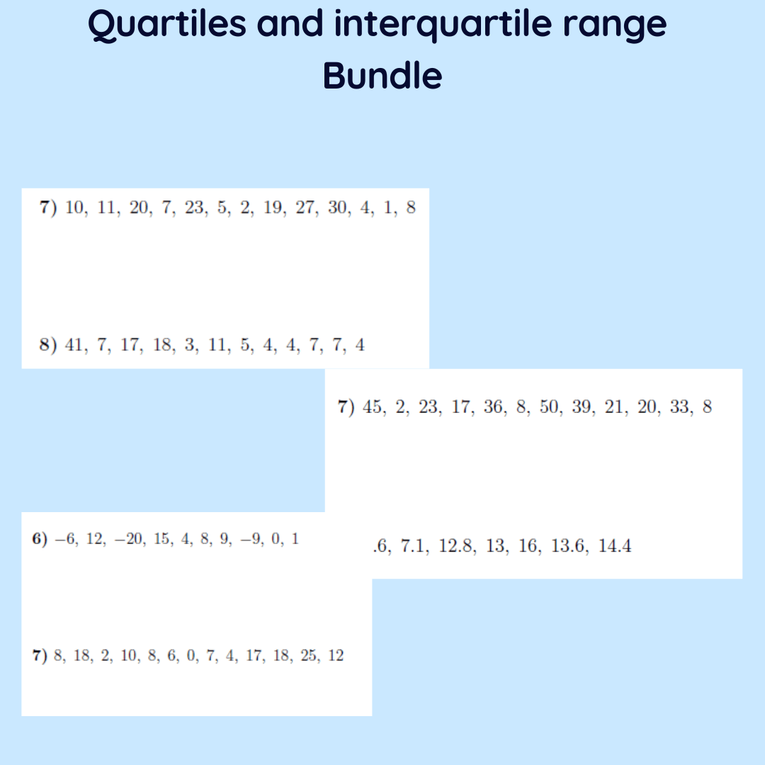 Quartiles and interquartile range Bundle