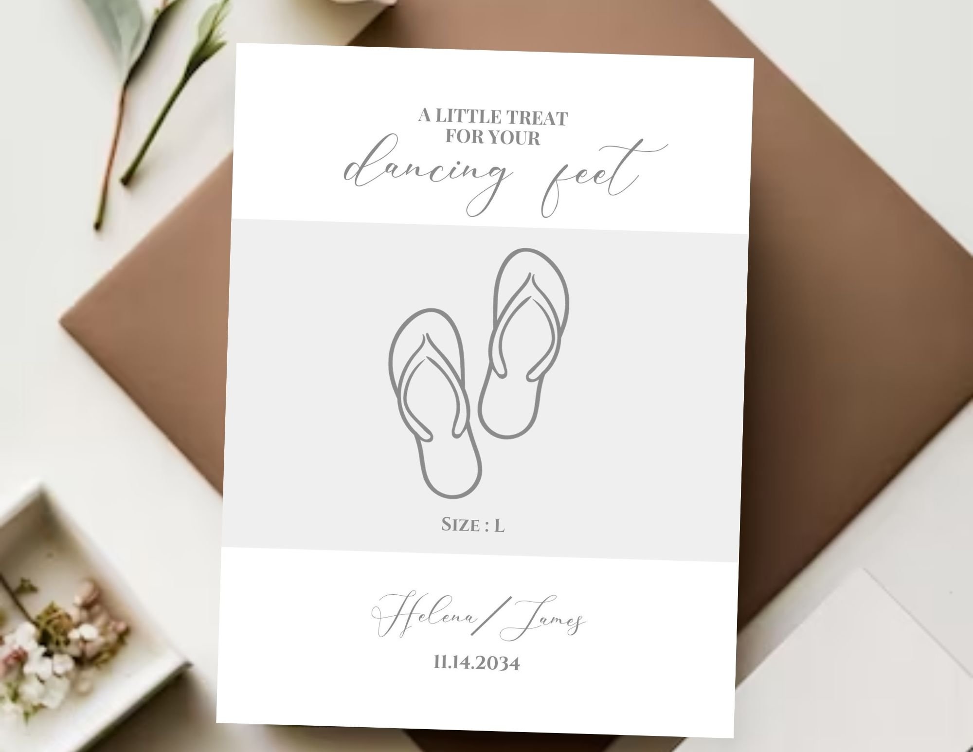 Dancing Feet Table Sign | Grey Pearl Collection