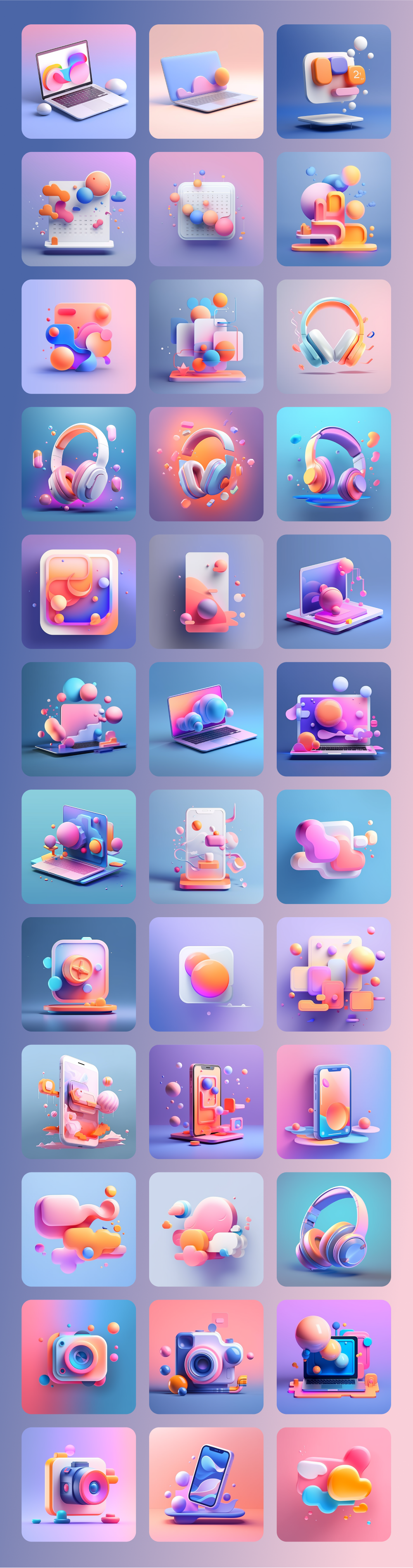 36 Colourful 3D Device Icons