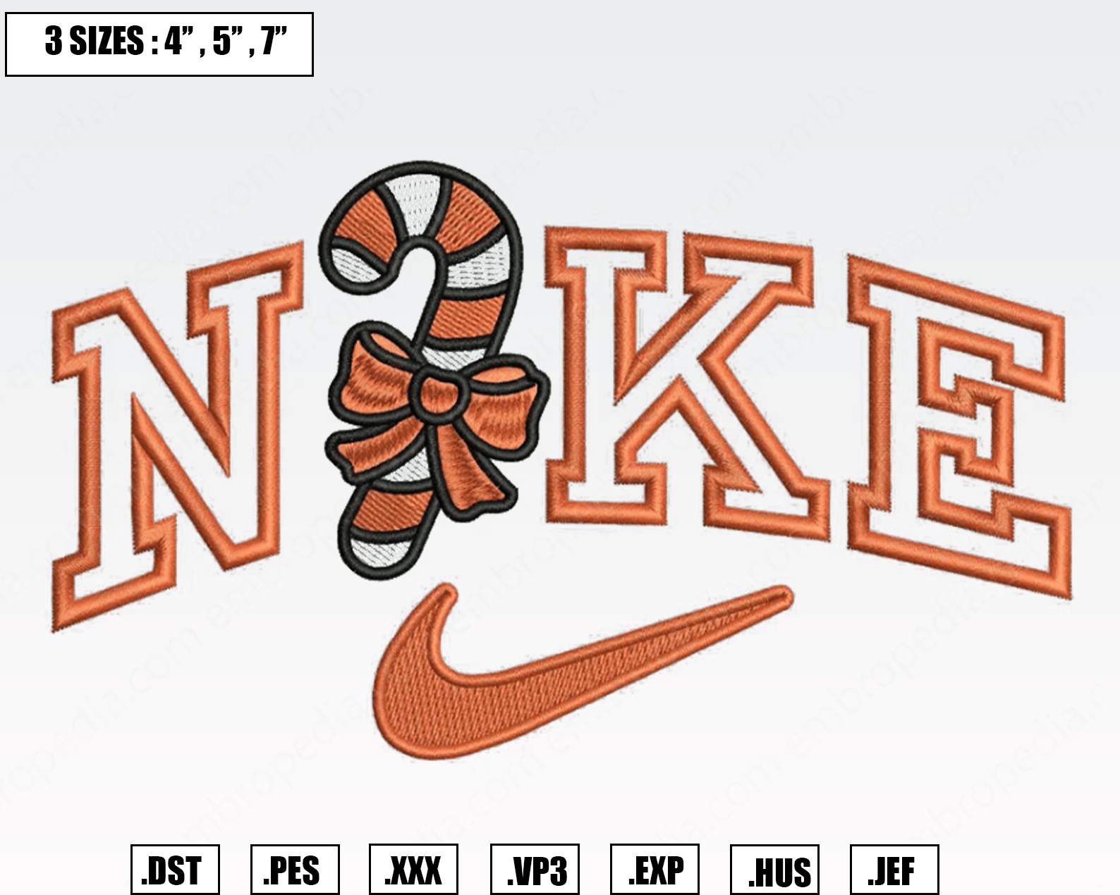 Nike Candy Logo Christmas Embroidery Designs, Christmas Embroidery ...