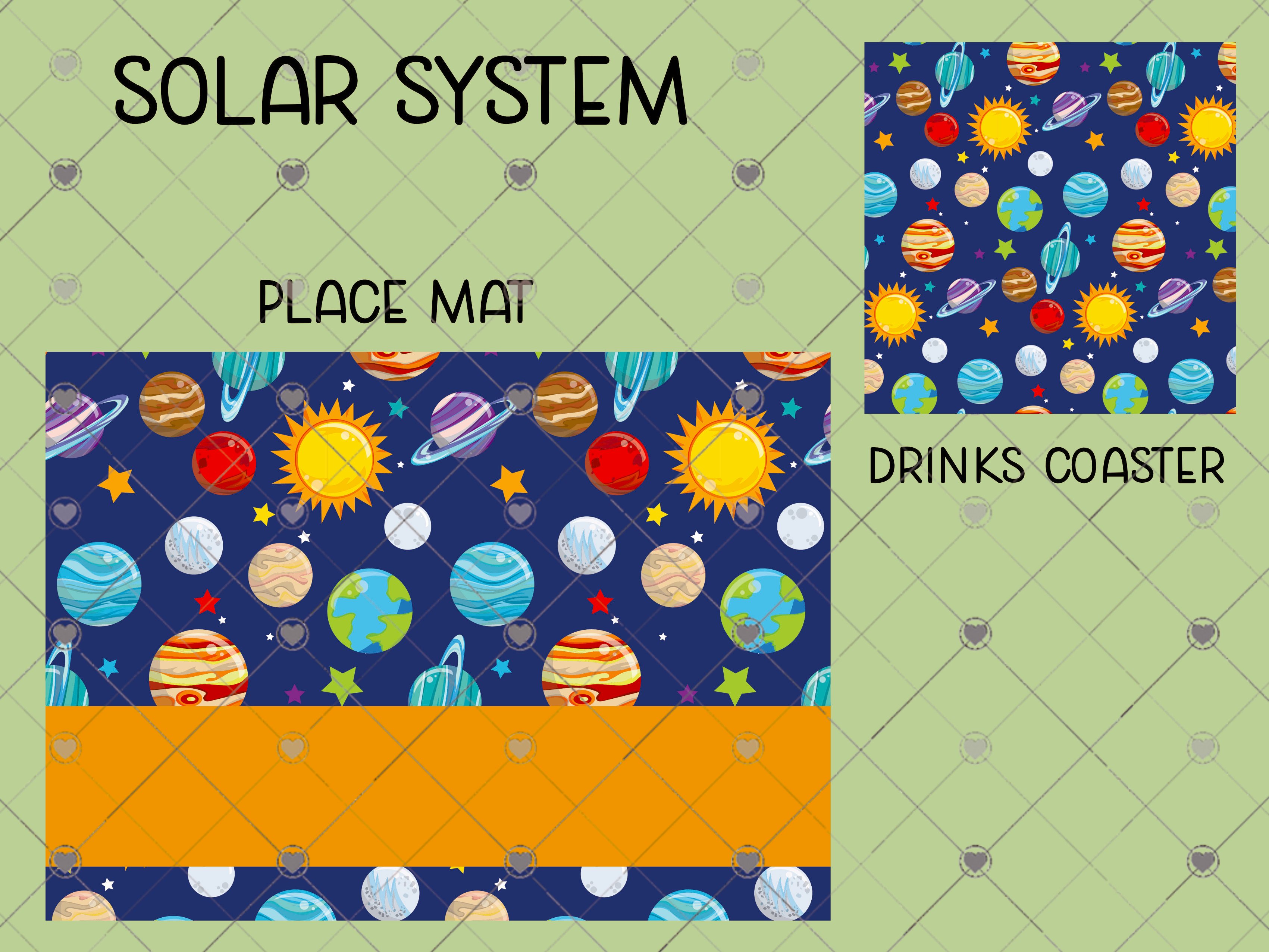 Solar System - Place mat & Drinks coaster - Payhip