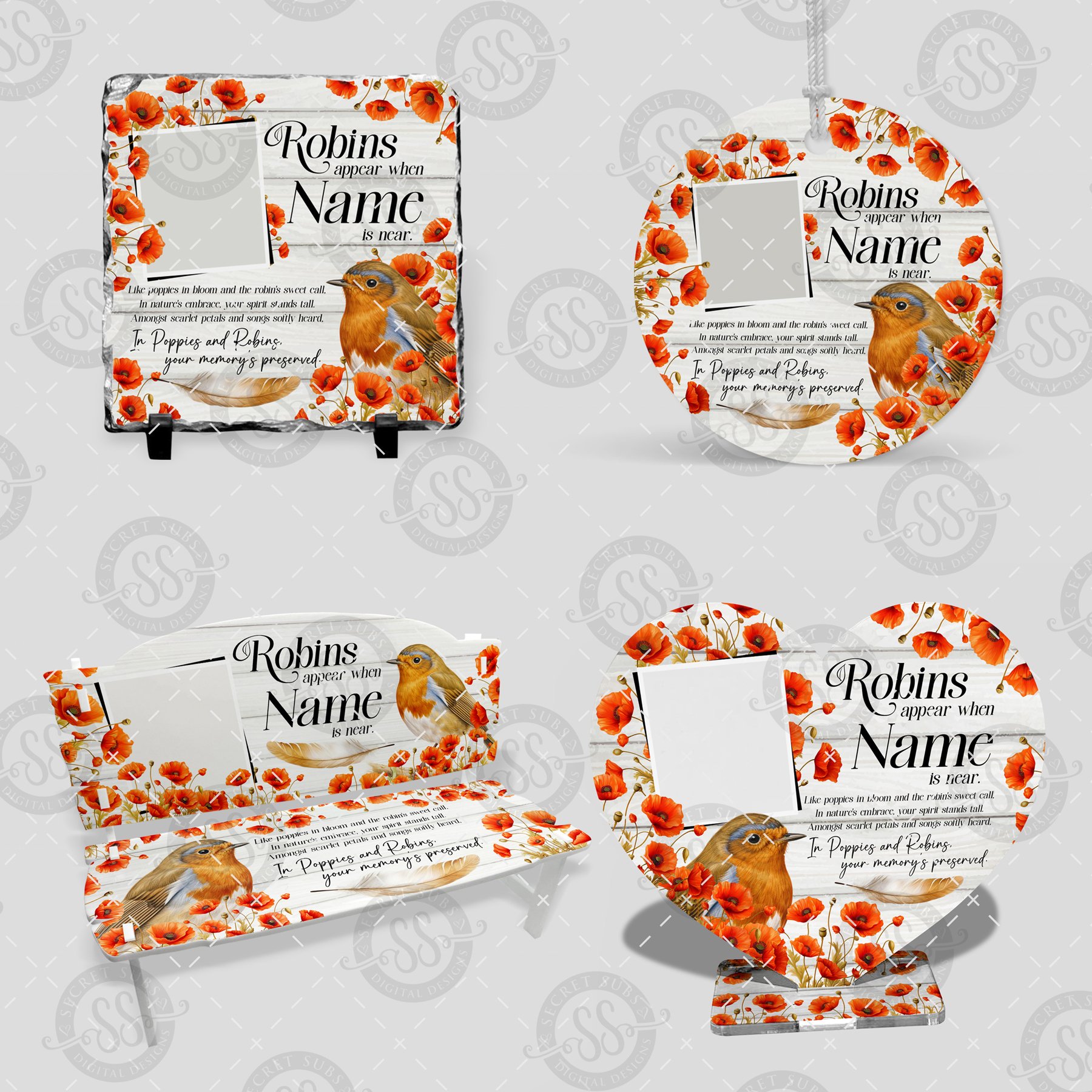 Robin Poppy Memorial Bundle (with and without Space for Photo) - Payhip