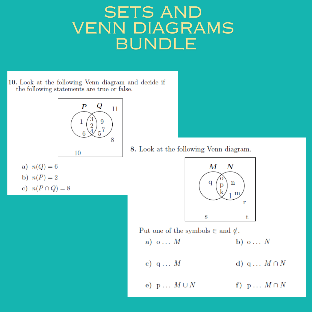 Sets and Venn diagrams Bundle
