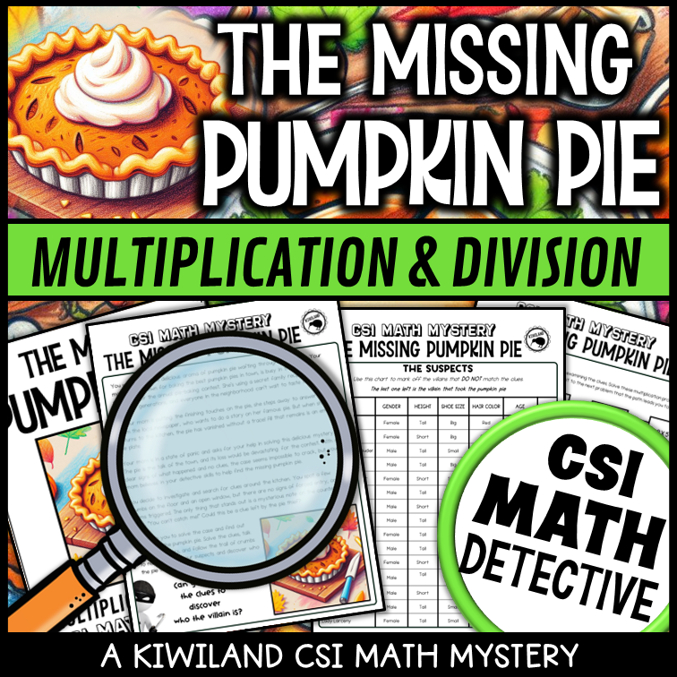 Thanksgiving Multiplication and Division CSI Math Mystery | Missing ...