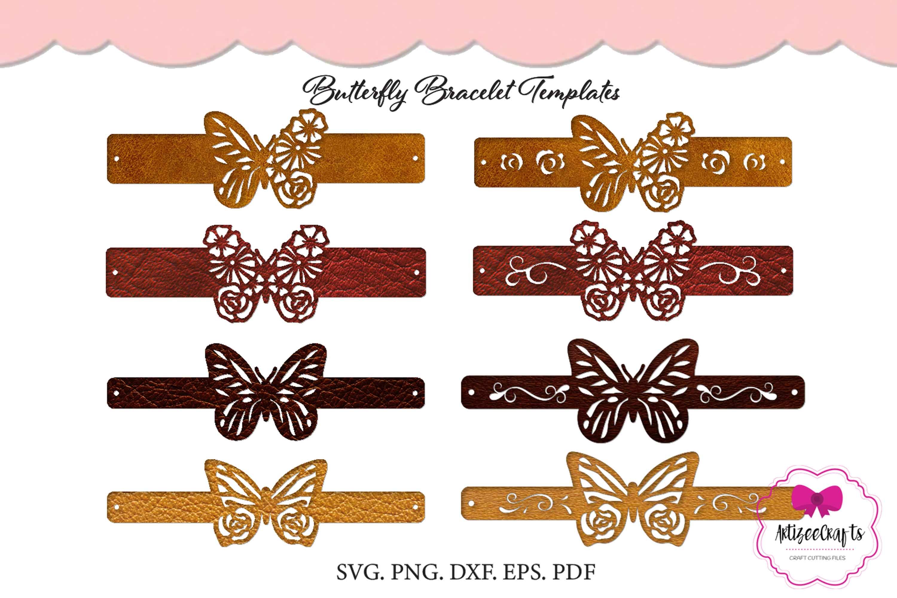Butterfly Cuff Bracelet|Leather BraceletI Glowforge Cuff Cut - Payhip