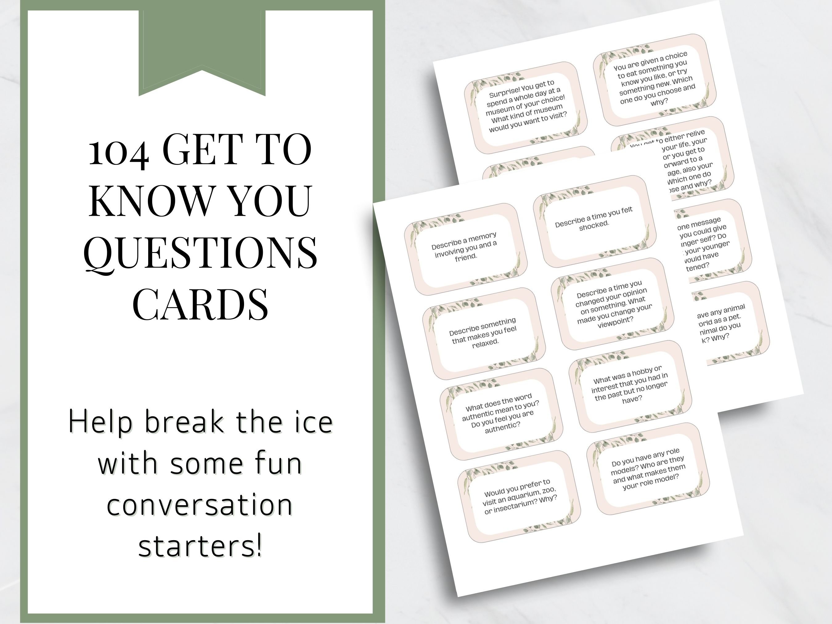 104 Get To Know You Cards - Payhip