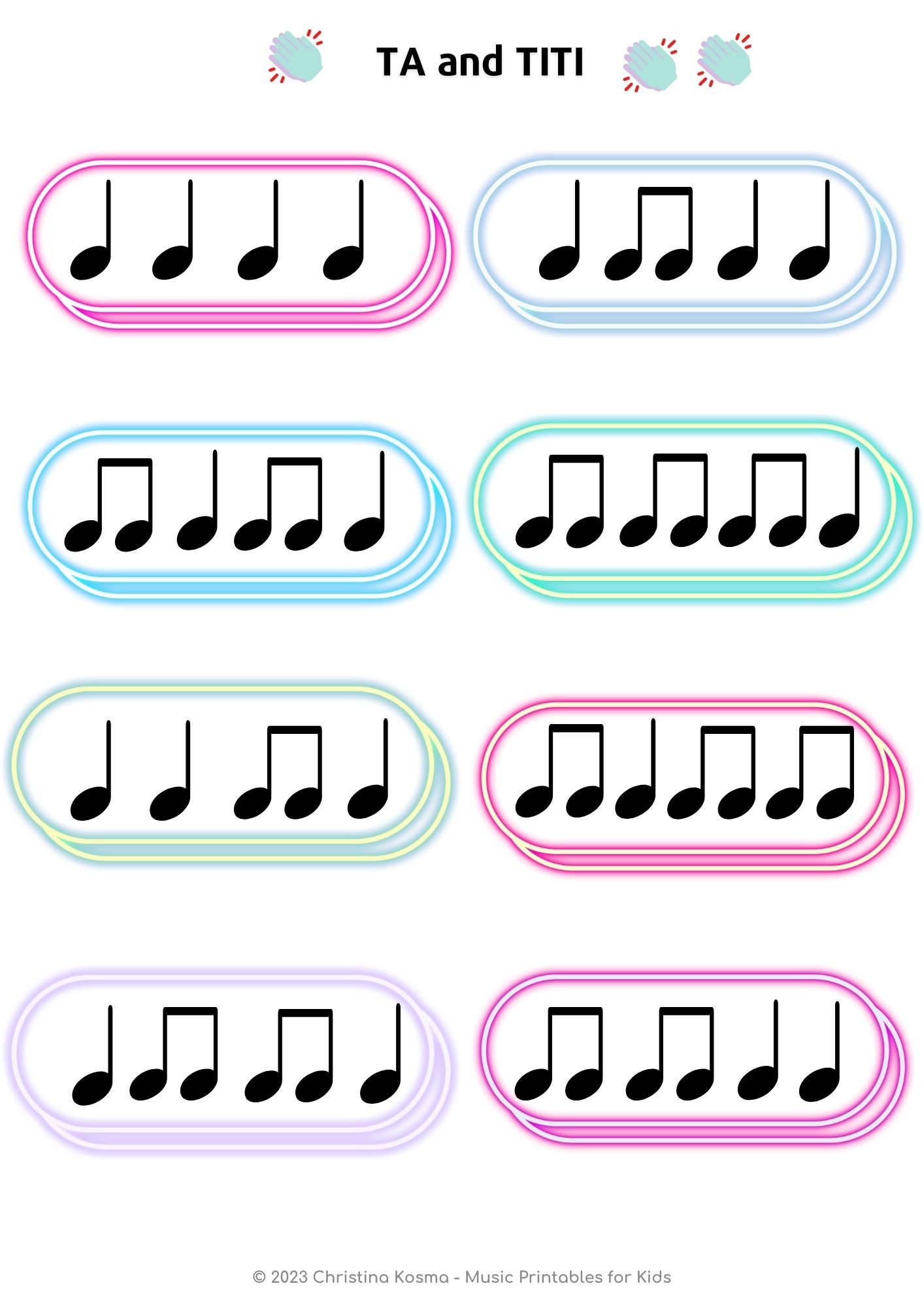 Ta Ti Ti Rhythm Cards