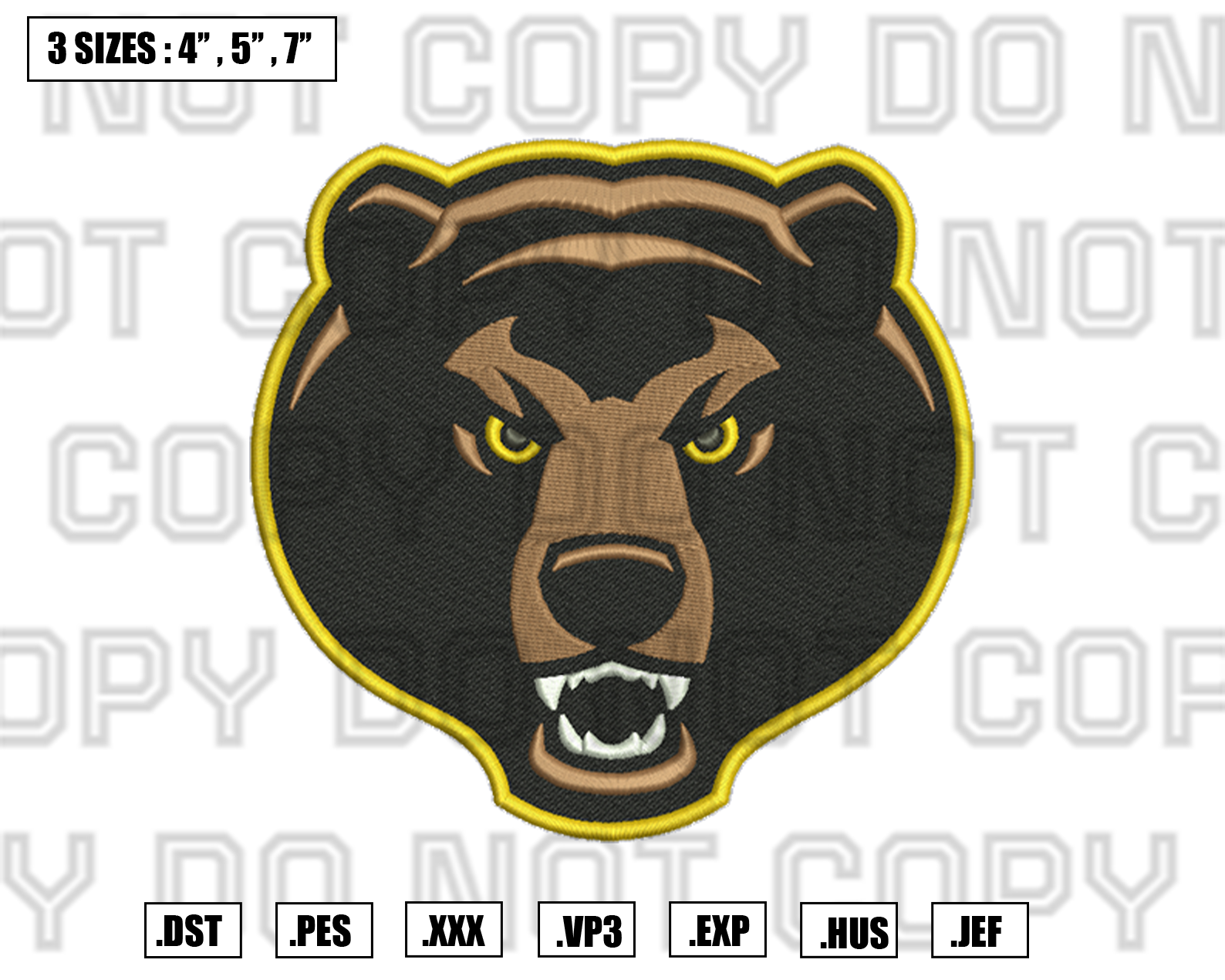 Baylor Bears Mascot Embroidery Design, NFL Embroidery Files, Machine ...