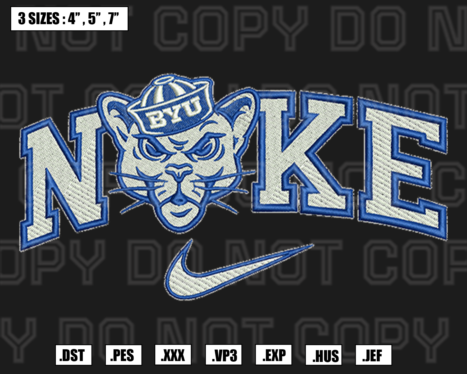 Nike BYU Cougars Embroidery Designs, Machine Embroidery Files, NFL ...