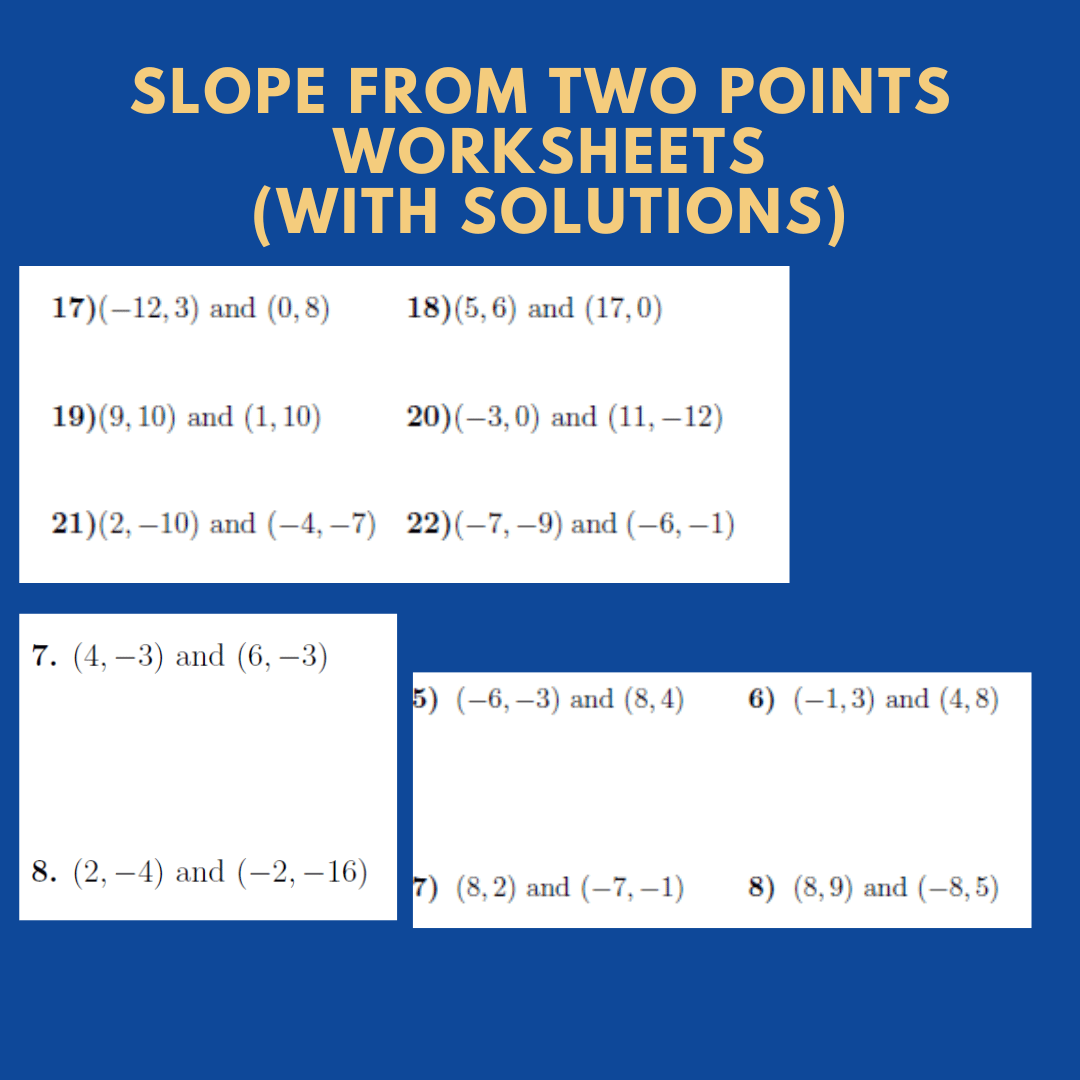 Slope from two points worksheets (with solutions)