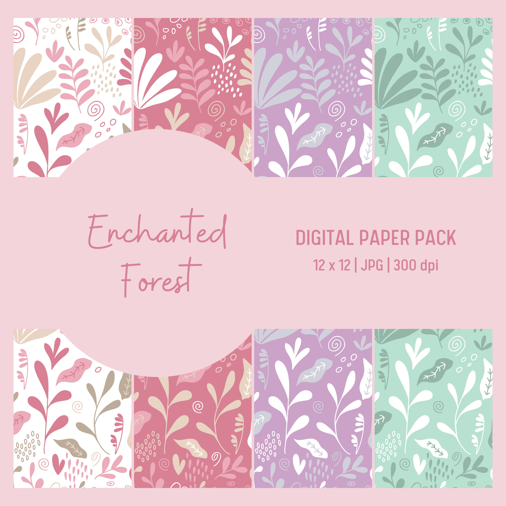 Enchanted Forest Digital Paper Pack - Seamless Patterns - Payhip