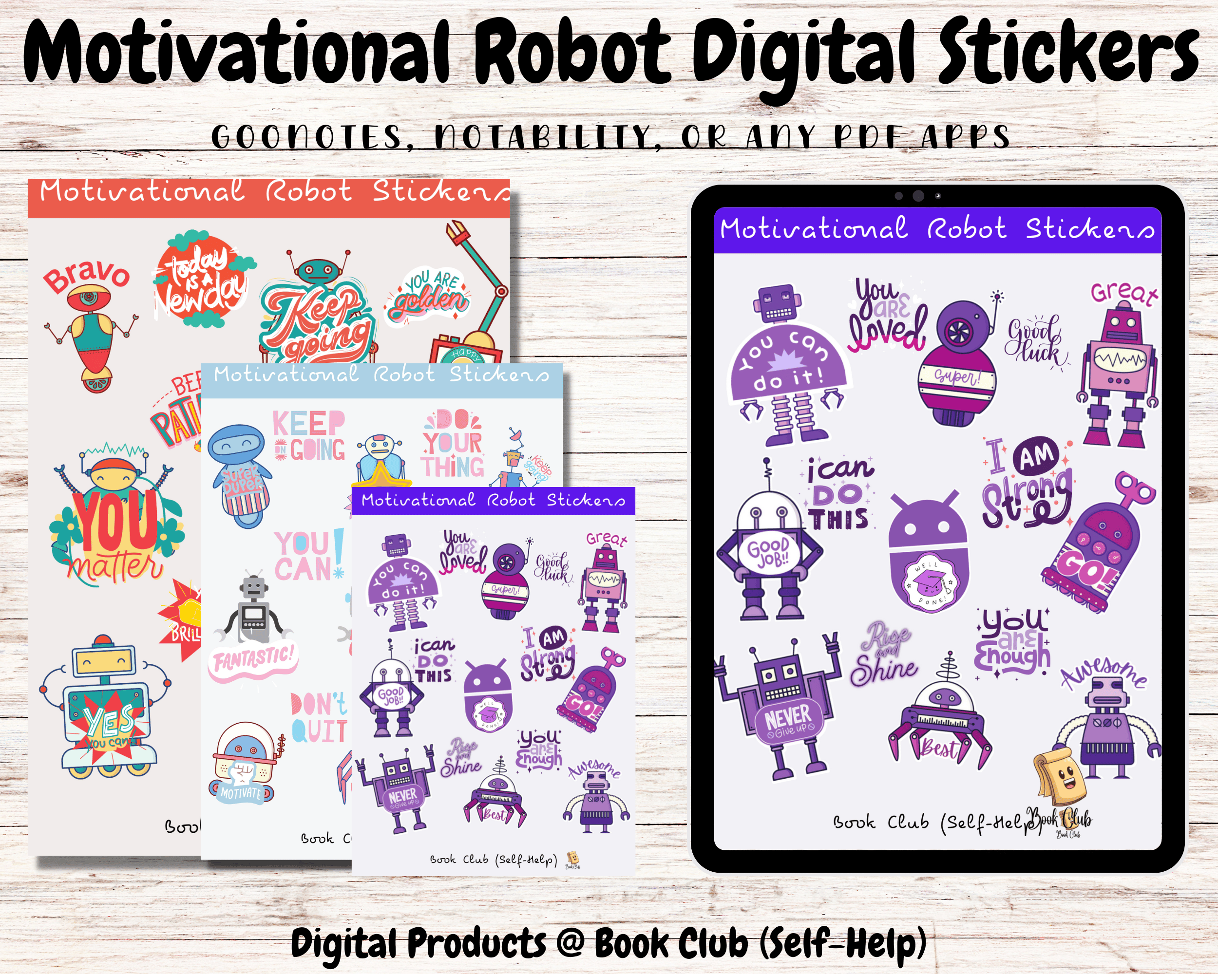 Motivational Robot Digital Stickers - Payhip