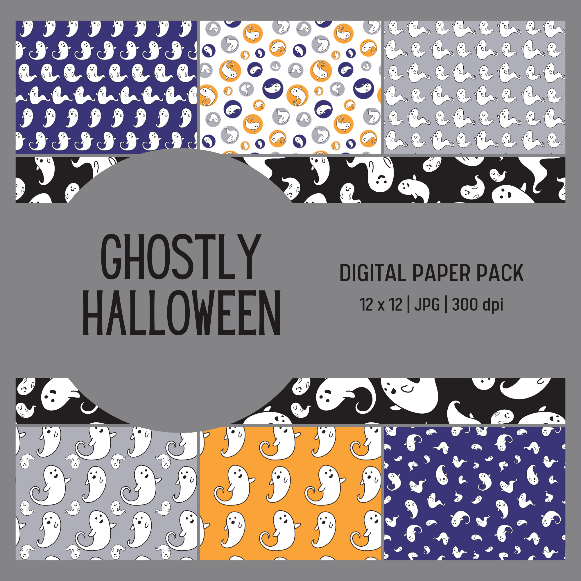 Ghostly Halloween Digital Paper Pack - Seamless Patterns - Payhip