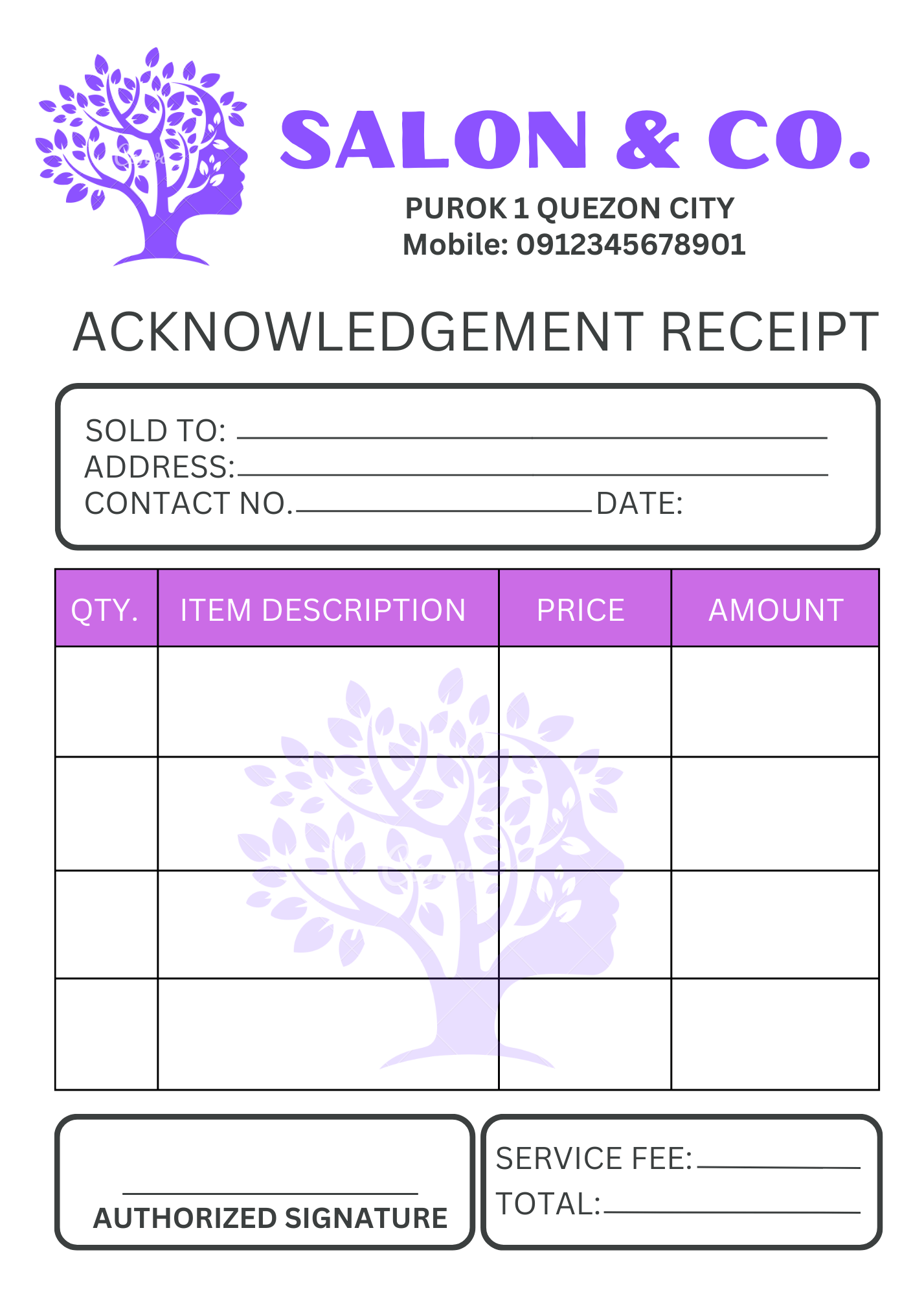 ACKNOWLEDGEMENT RECEIPT - Payhip