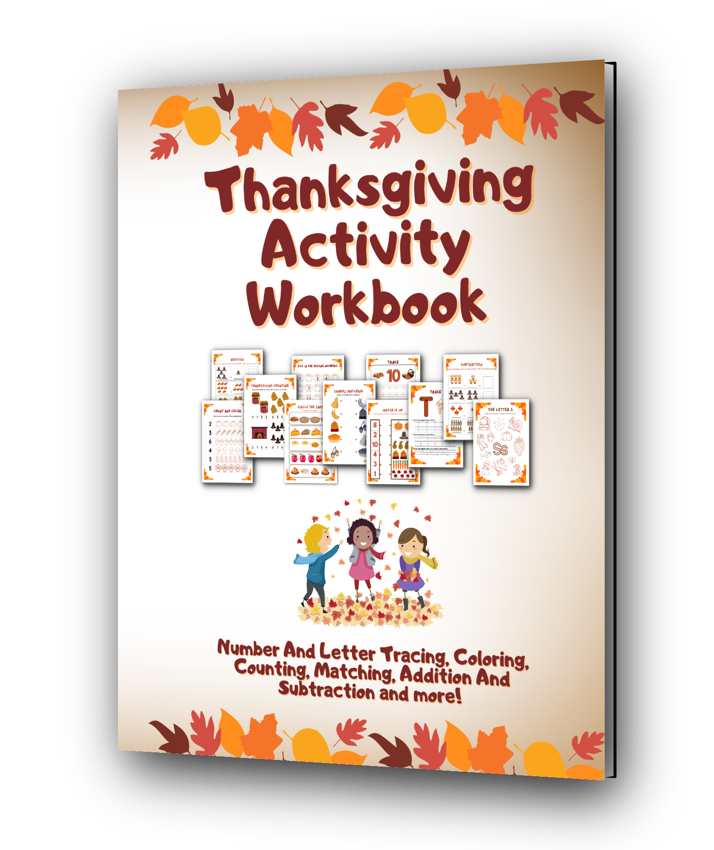 Thanksgiving Activity Workbook is a tracing, counting, coloring ...