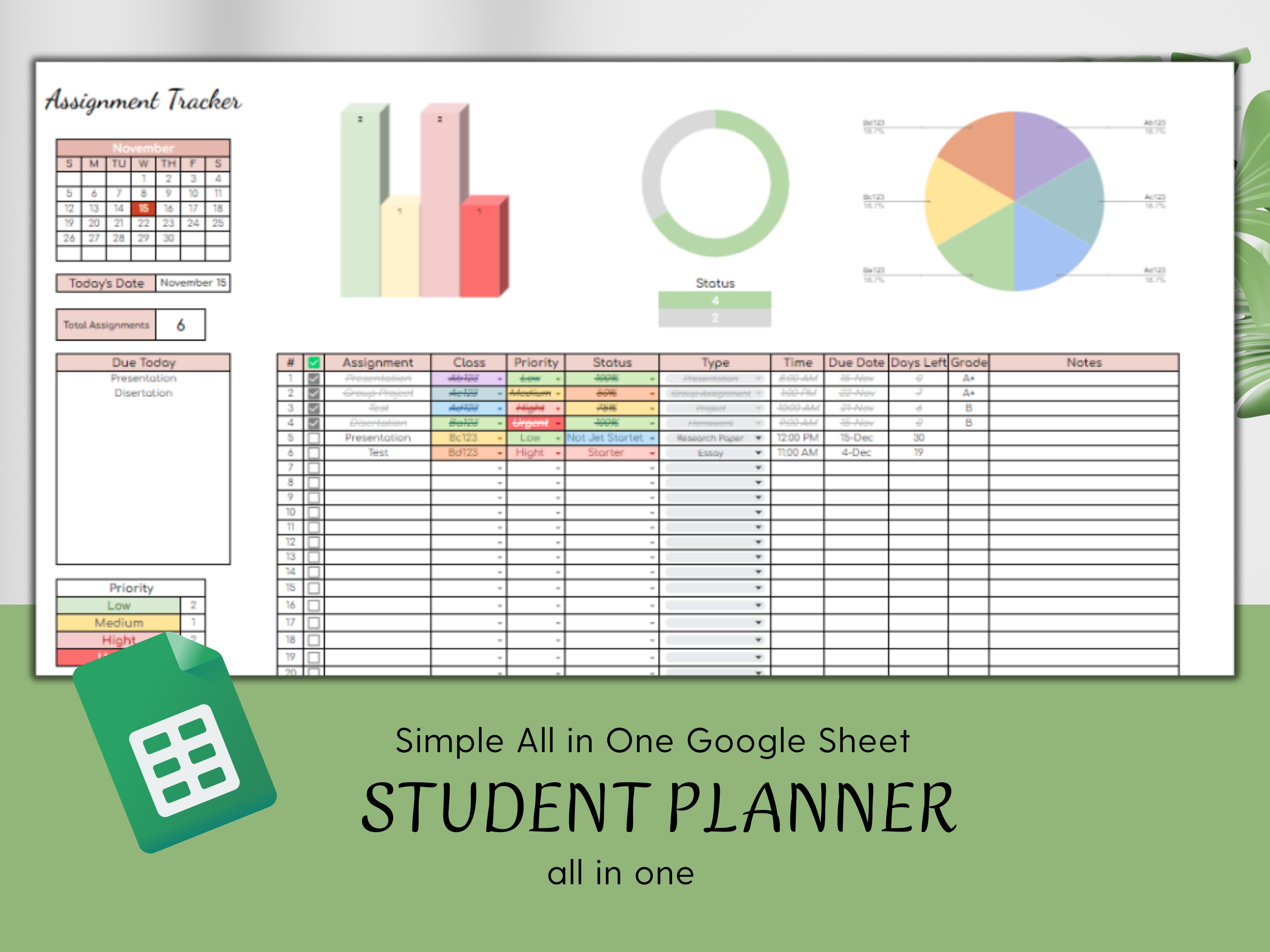 Student Planner Template Google Sheets - Infoupdate.org