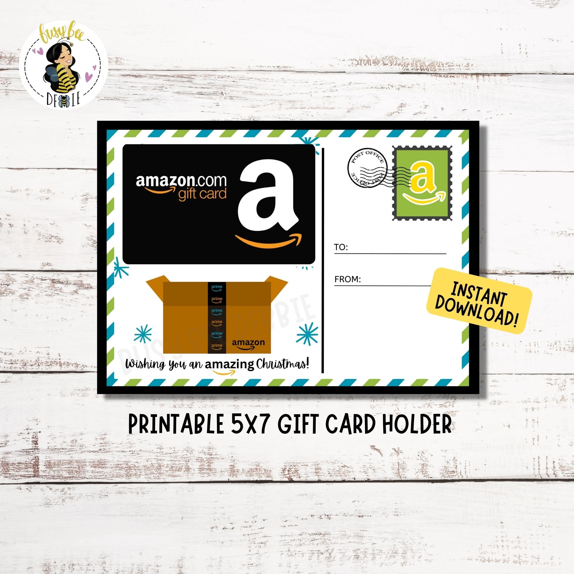 Printable Amazon Gift Card Holder | Christmas Postcard | Holiday Card ...