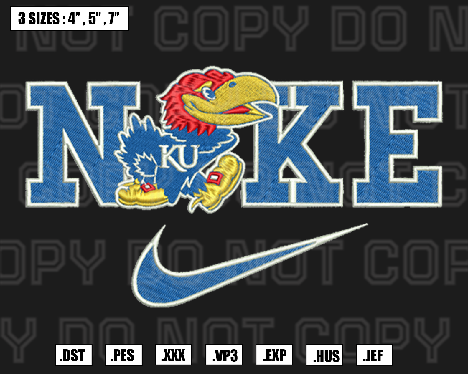 Nike x Kansas Jayhawks Embroidery Designs, NFL Embroidery Design File ...