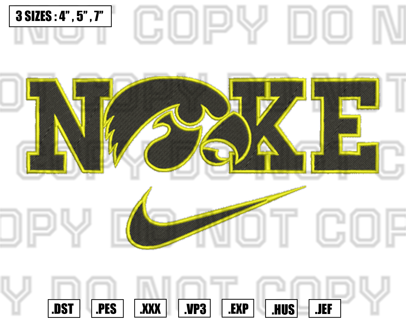 Nike x Iowa Hawkeyes Embroidery Designs, NFL Embroidery Design File ...
