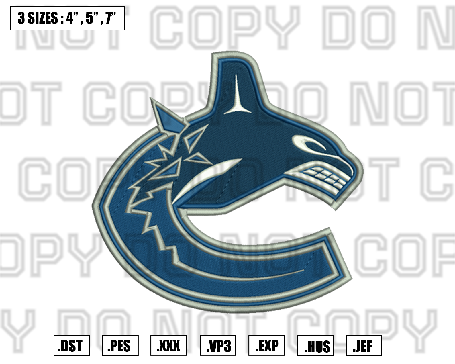 Vancouver Canucks Embroidery Design, NHL Embroidery Files, Machine ...