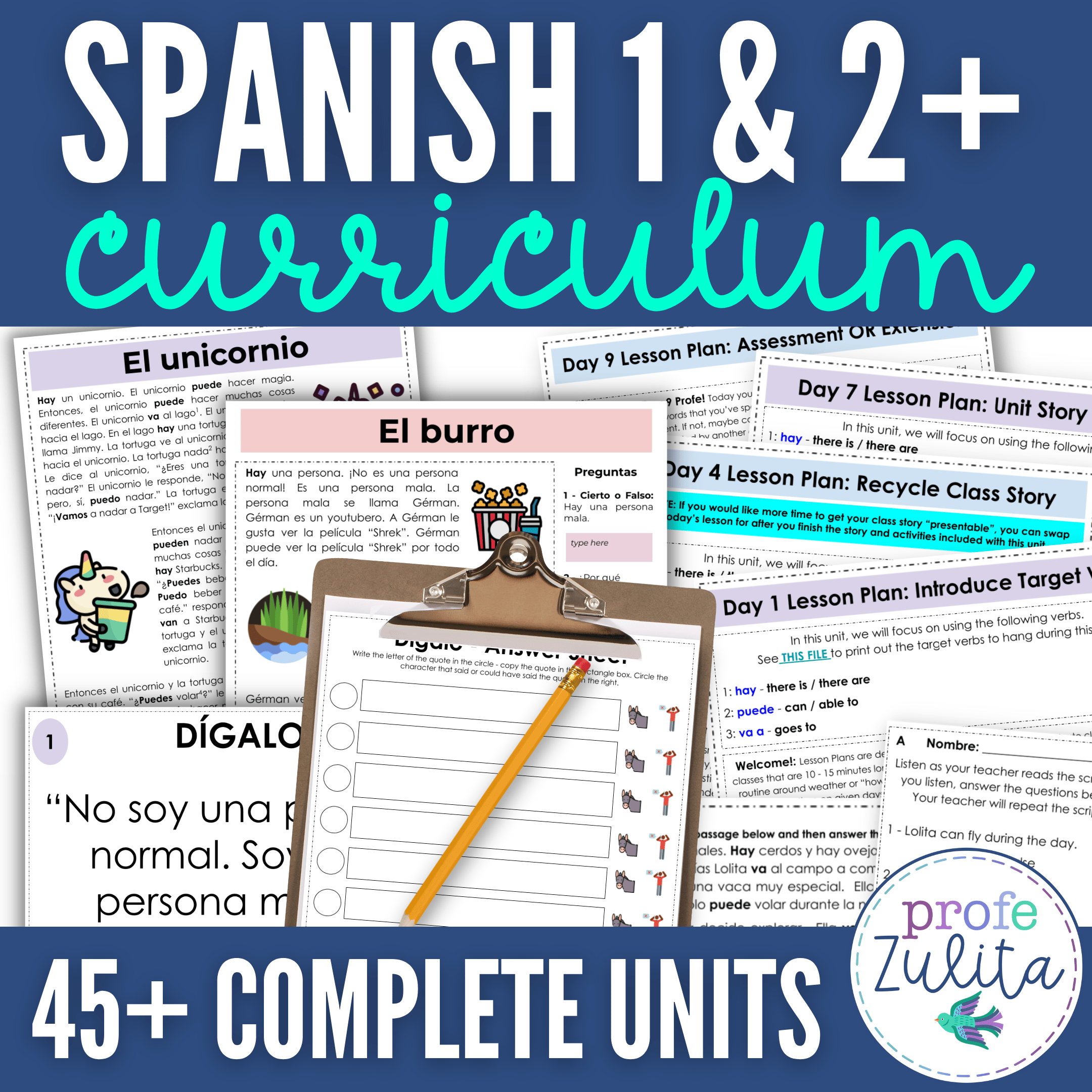 Azulita Spanish Curriculum for Levels 1 - 3 for Middle & High School ...