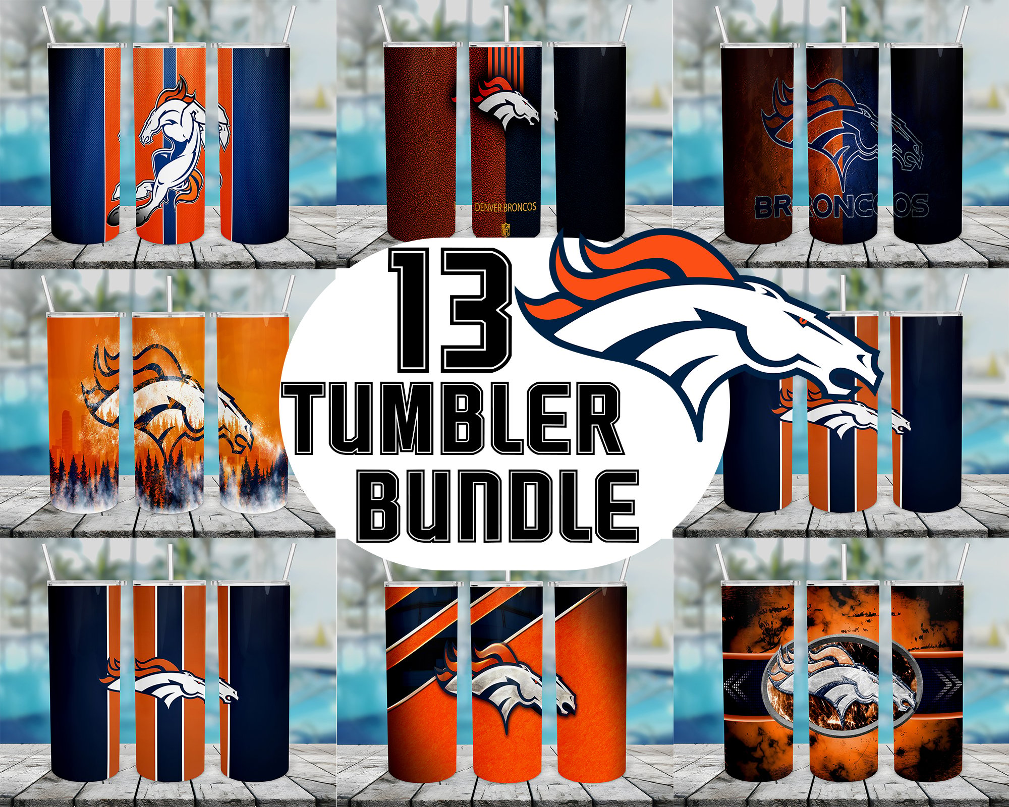 NFL Tumbler Png - 20oz Tumbler Design - Denver Broncos Tumbler ...