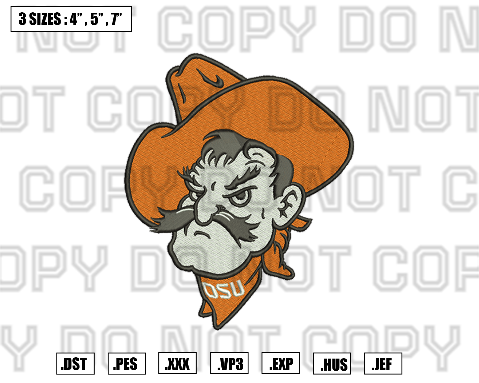 Oklahoma State Cowboys Mascot Embroidery Design, NFL Embroidery Files ...
