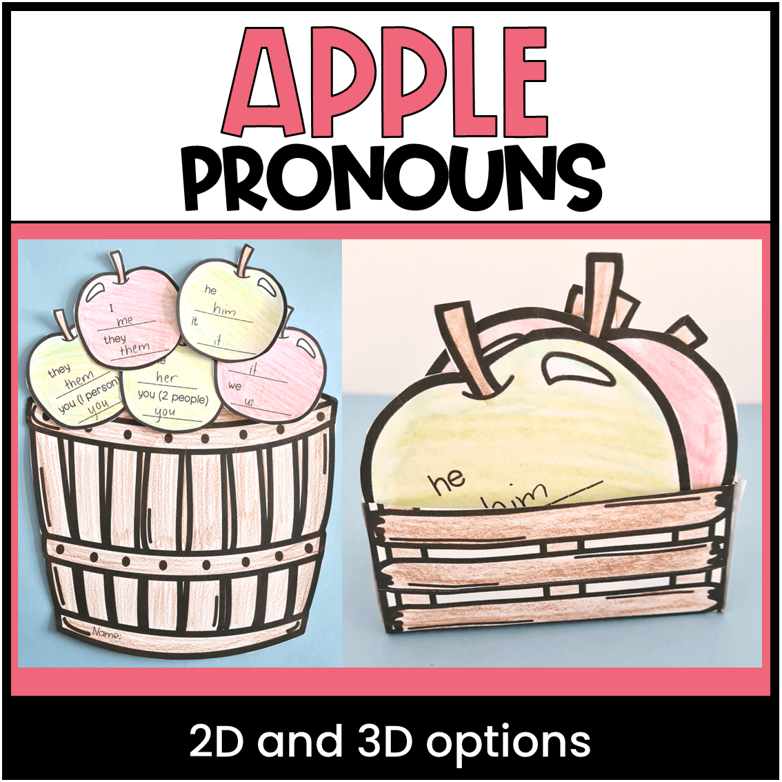 Apple Craft Pronouns Fall Craft