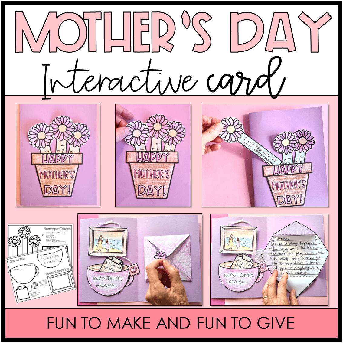 Mother's Day Card Interactive Craft Card 2nd, 3rd, 4th, 5th, 6th Grade