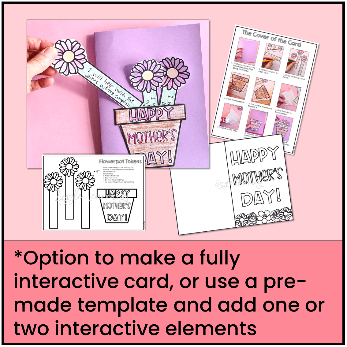 Mother's Day Card Interactive Craft Card 2nd, 3rd, 4th, 5th, 6th Grade