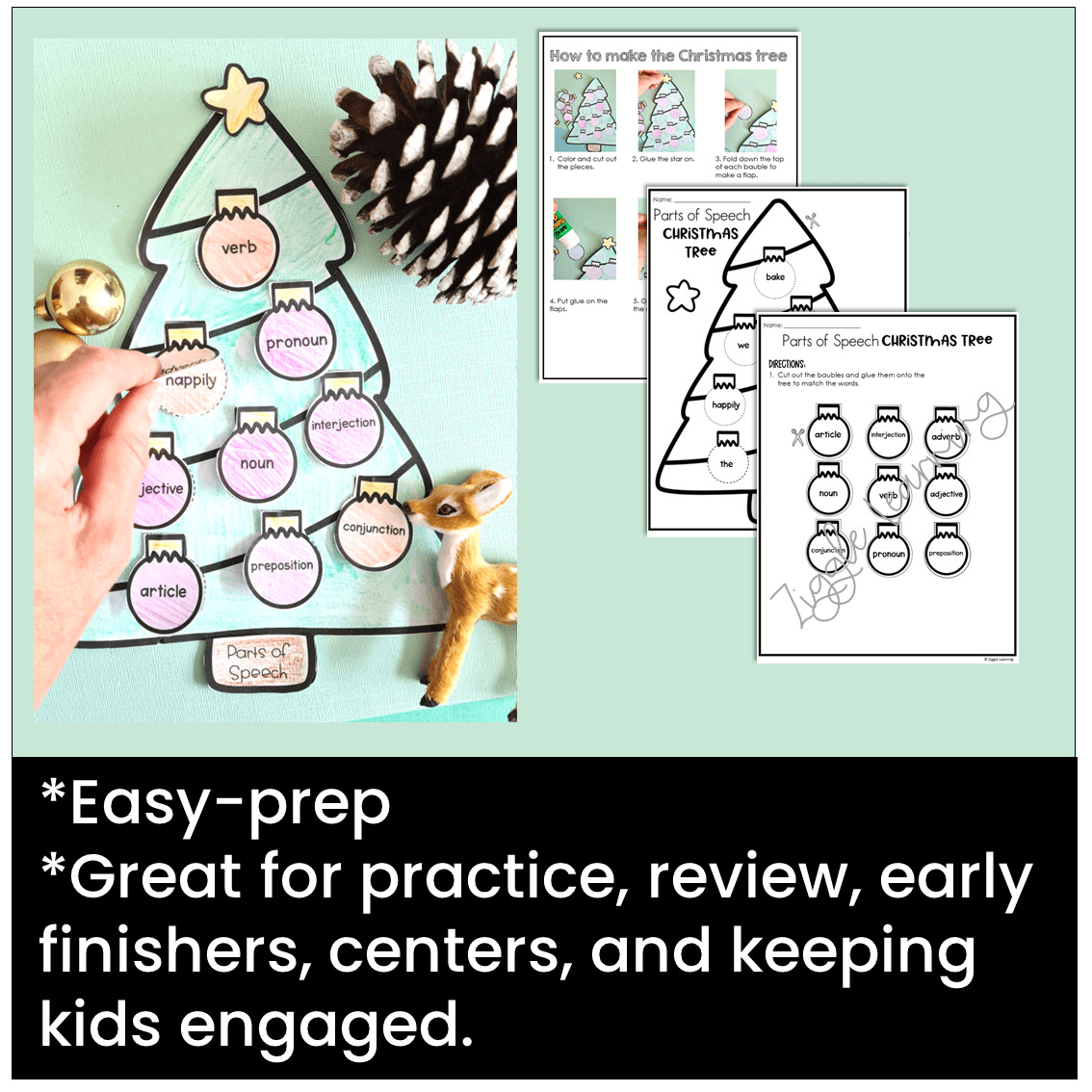 Christmas Tree Parts of Speech Craft