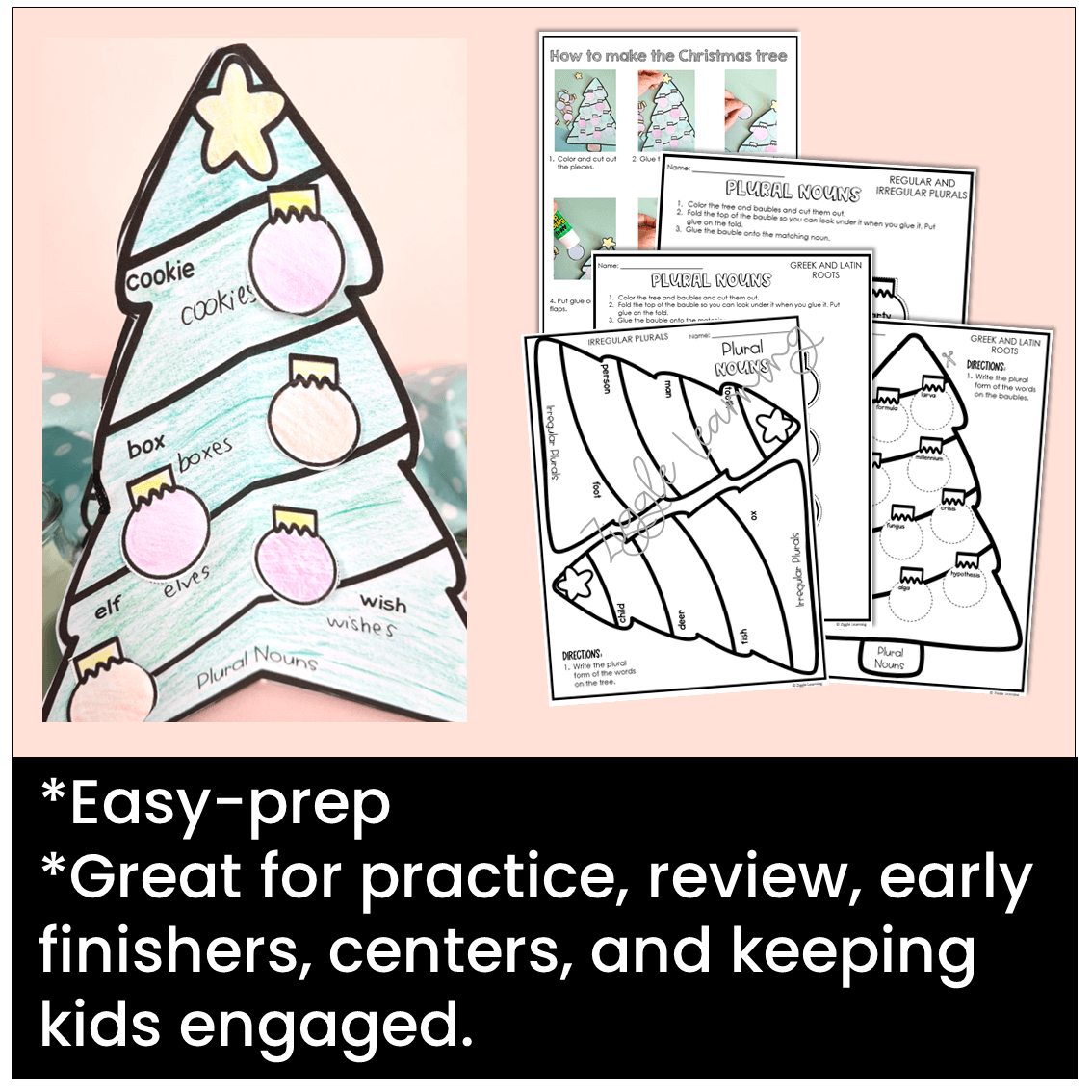Christmas Tree Plural Nouns Craft