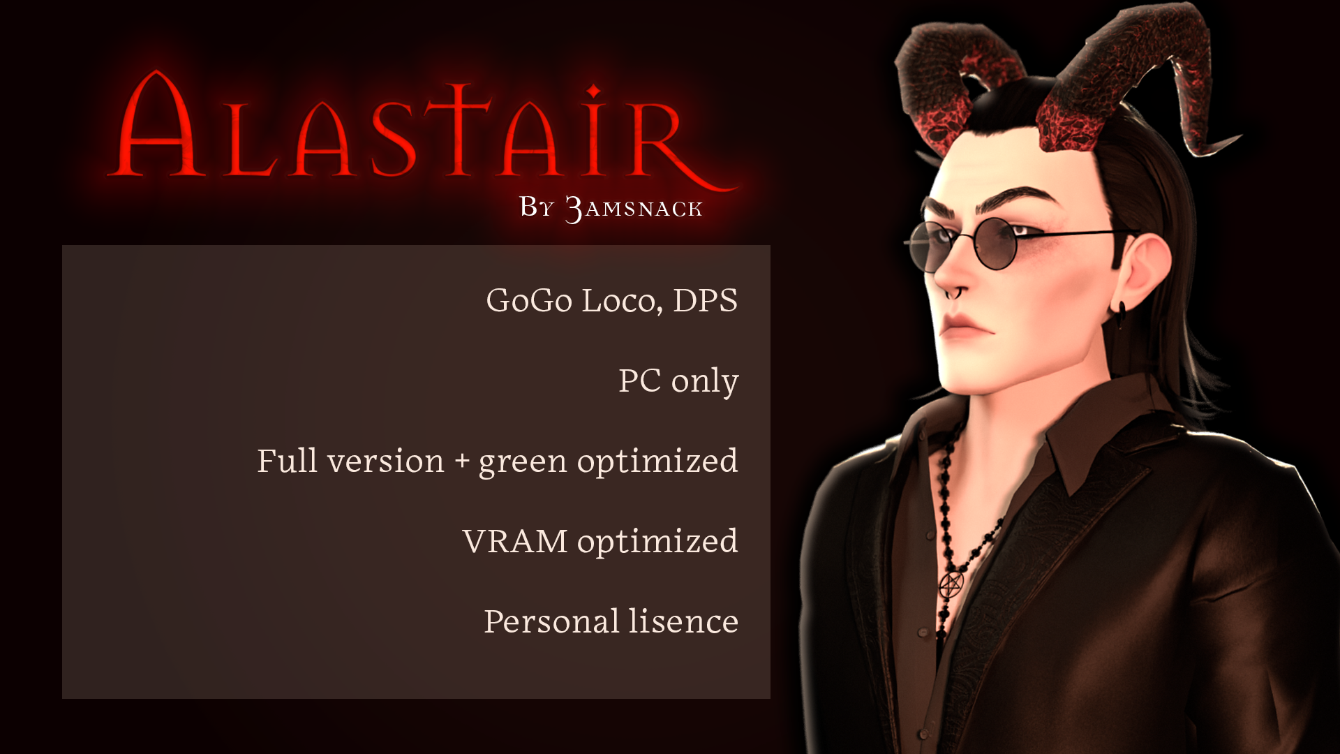 ALASTAIR | VRChat avatar | PC Optimized | TPS | Gogo Loco - Payhip