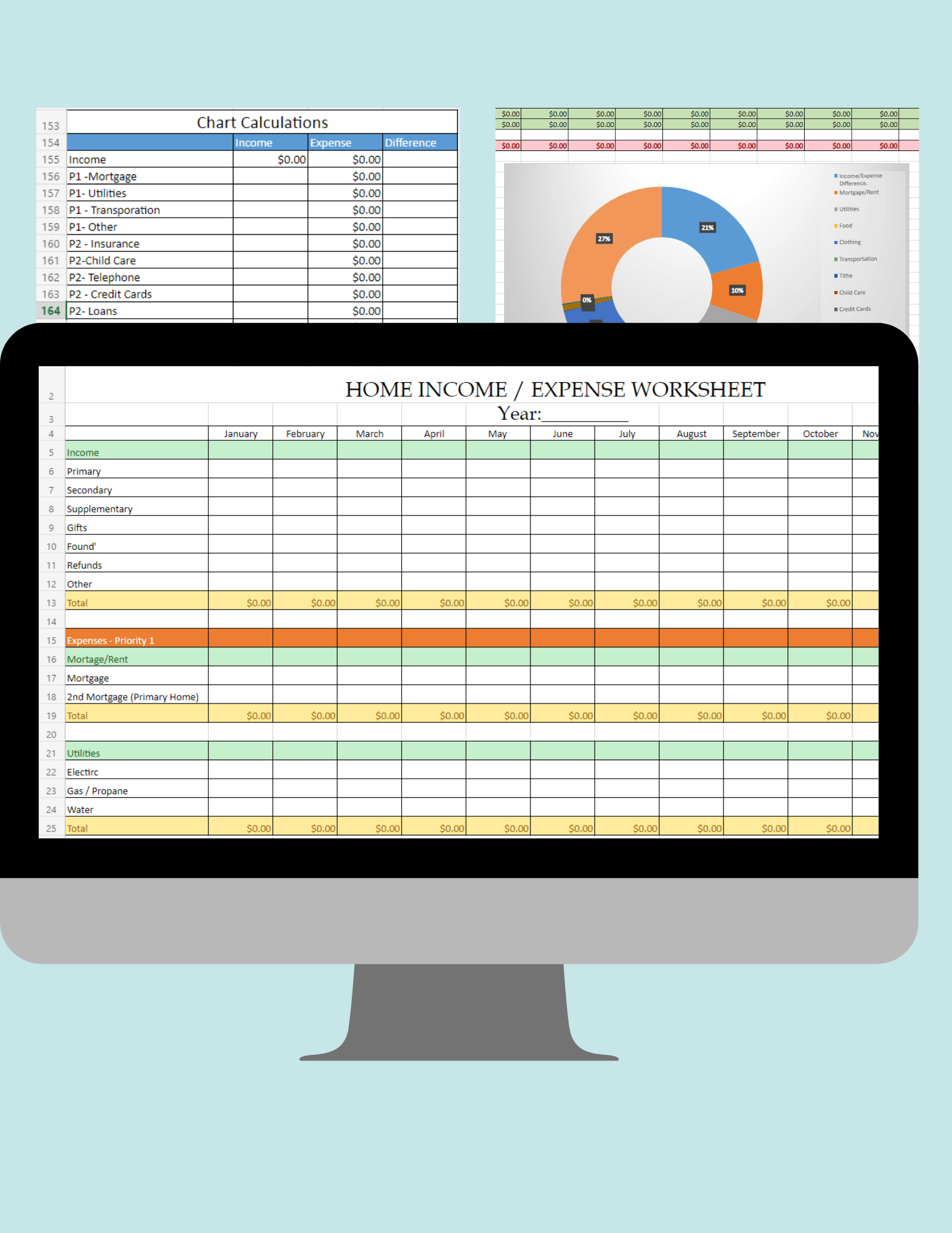 Easy Home Income & Expense Worksheet - Payhip