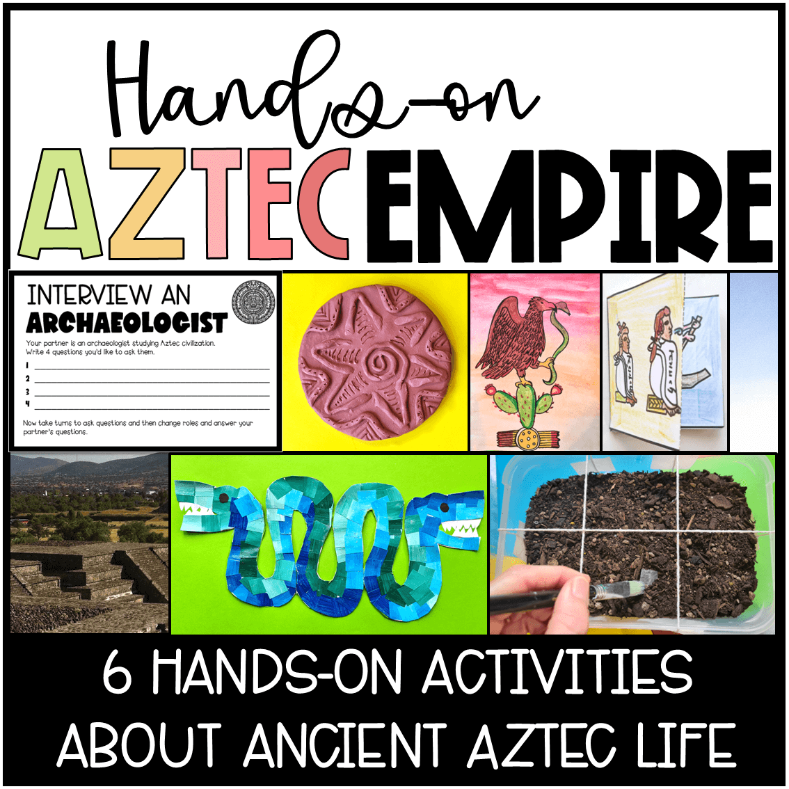 Social Studies Art Hands-on Aztec Empire Activities 2nd,3rd, 4th, 5th ...