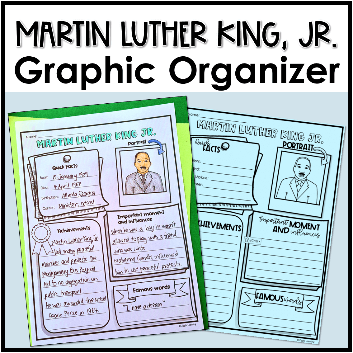 Martin Luther King Jr Biography Graphic Organizer