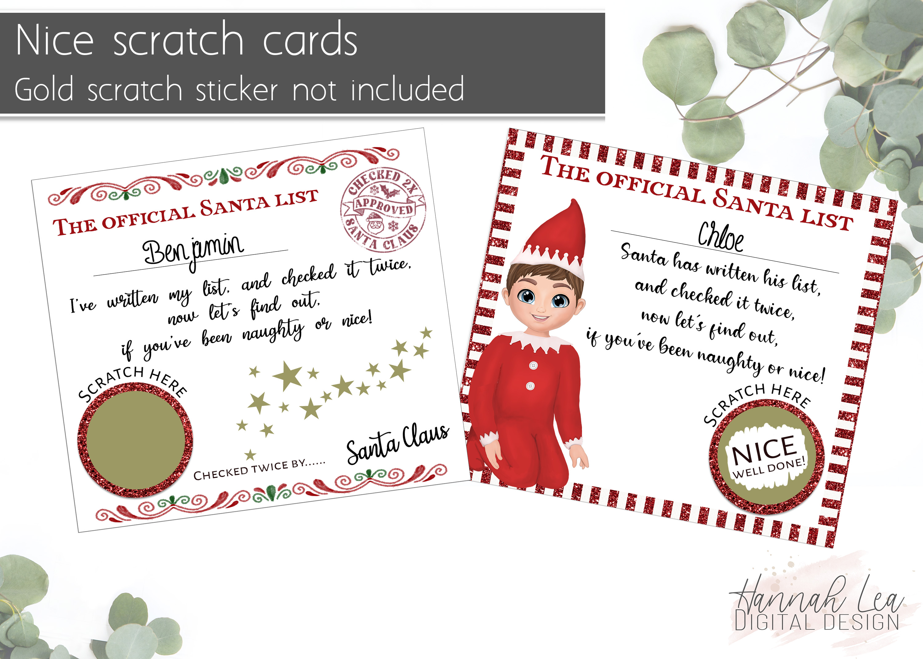 Santa & Elf - Nice scratch cards - Payhip