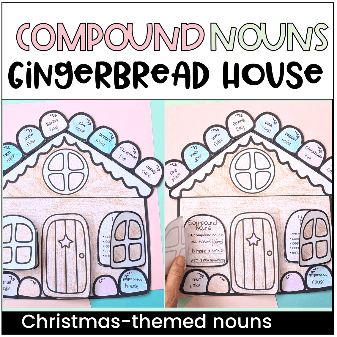 Gingerbread House Compound Nouns Craft Grammar Activity