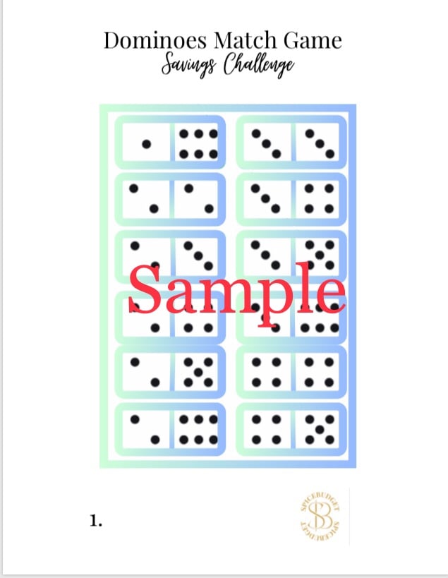 Dominoes Match Game Savings Challenge - Payhip
