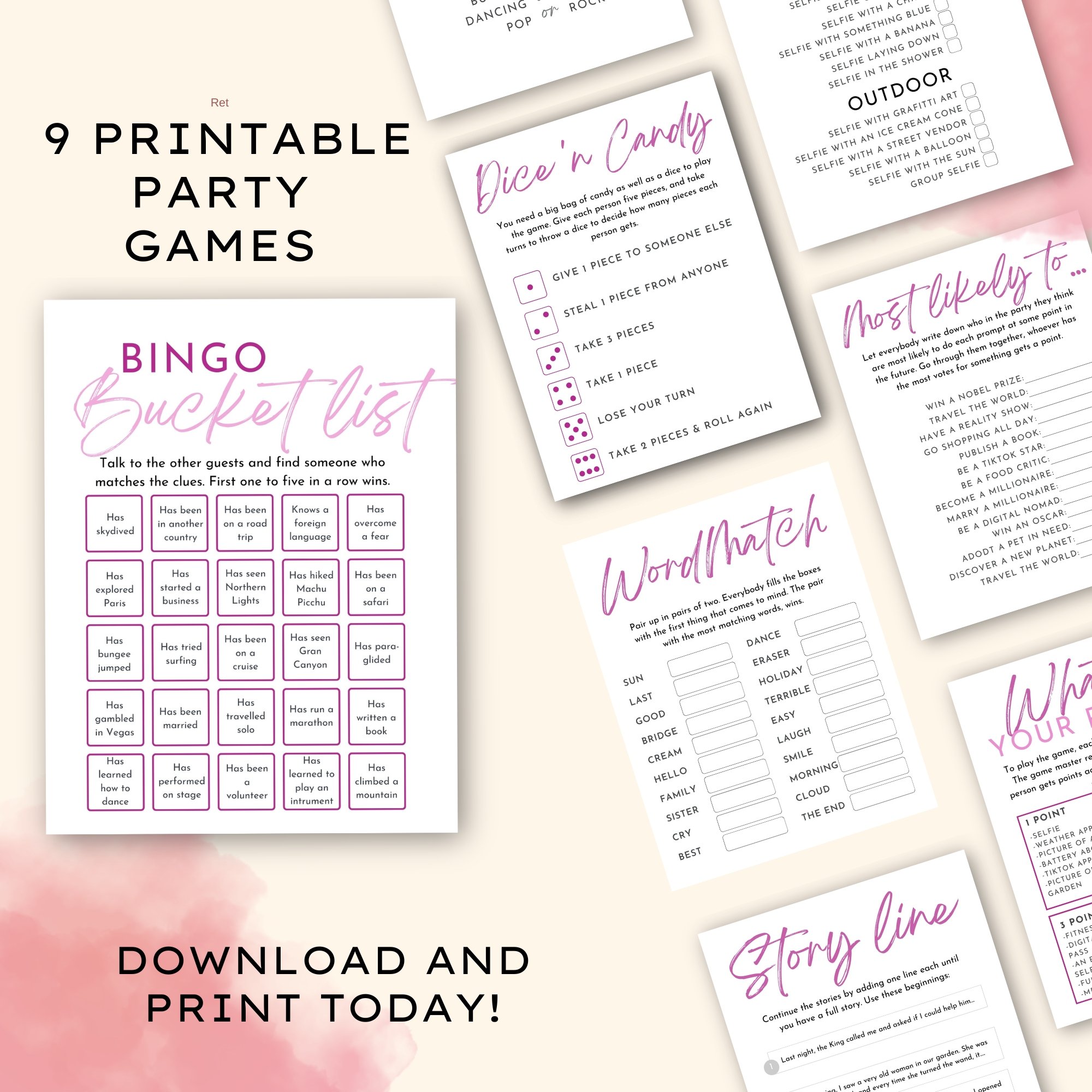 Printable Party Games | Birthday Party Games | Party Games Bundle ...