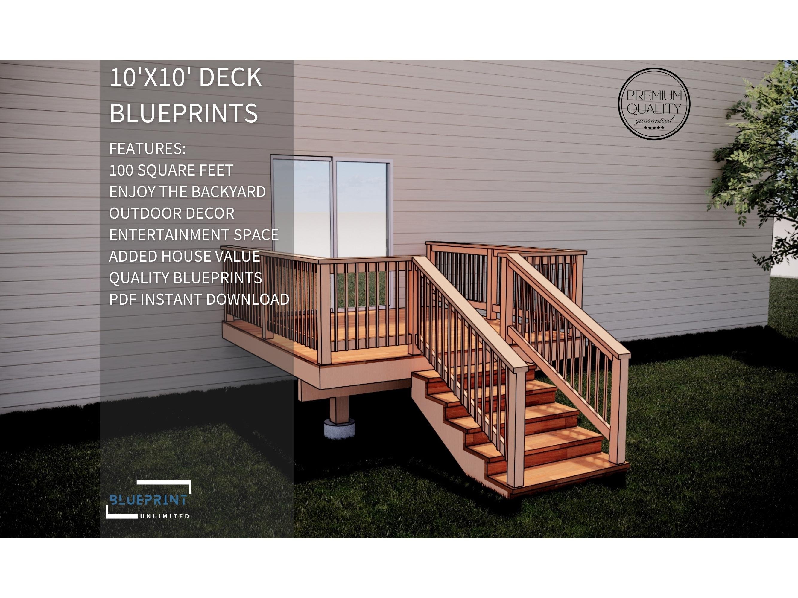 Inspiring 10 X 10 Deck Plans Photos
